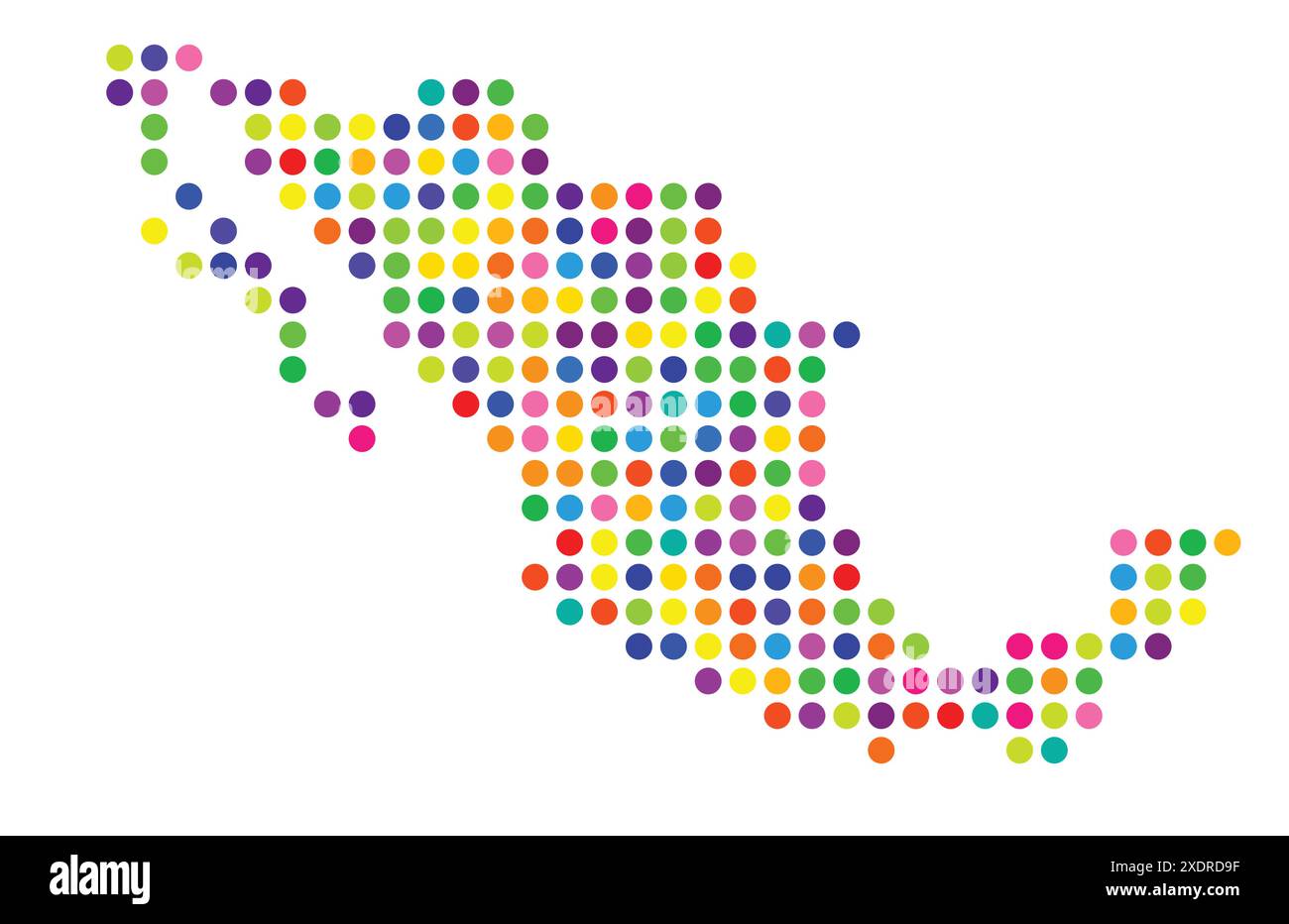 Abstract map of Mexico showing the area of the country with a pattern ...