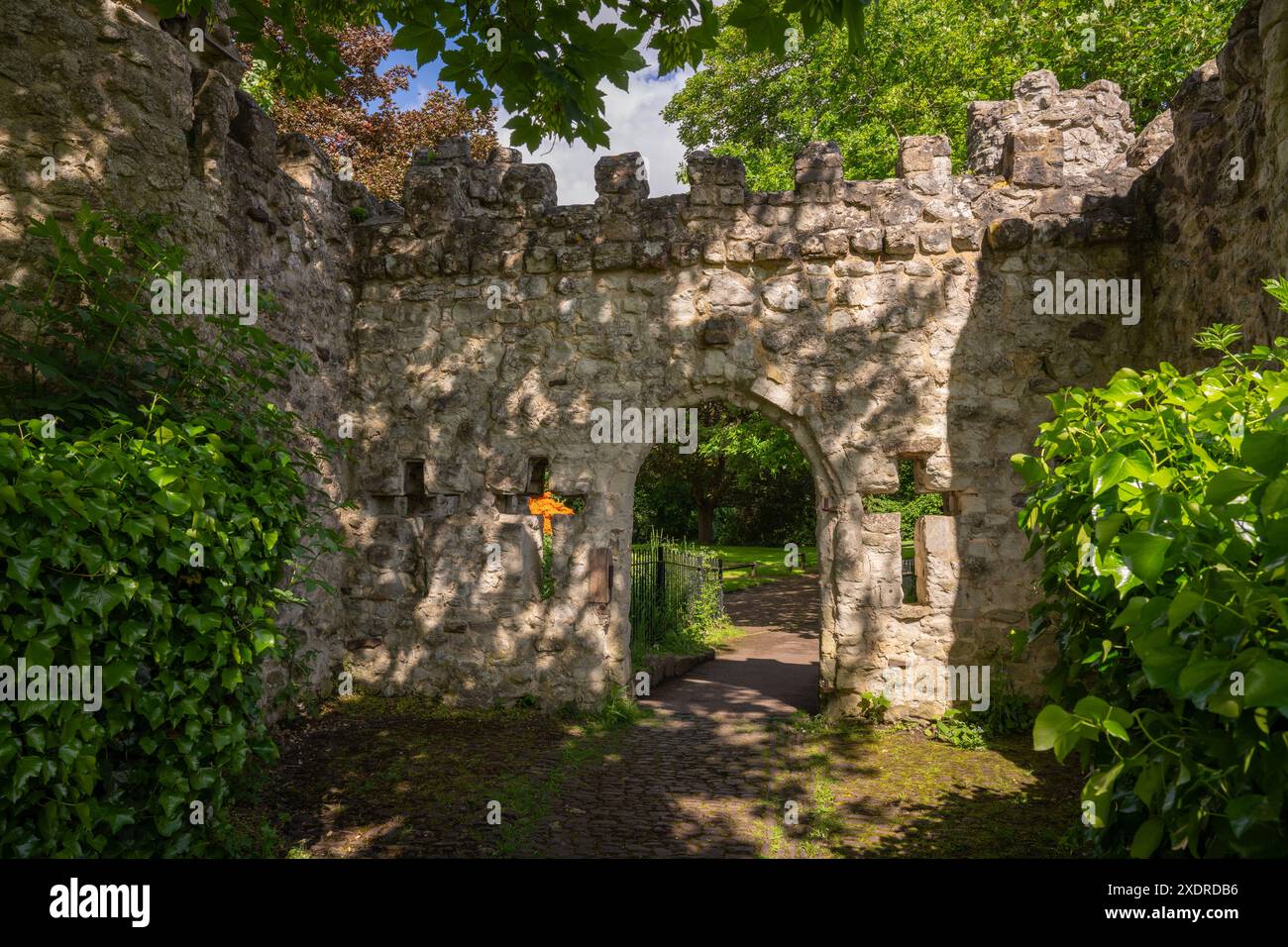 Castle Grounds, a public park in Reigate, Surrey, UK. While the castle ...