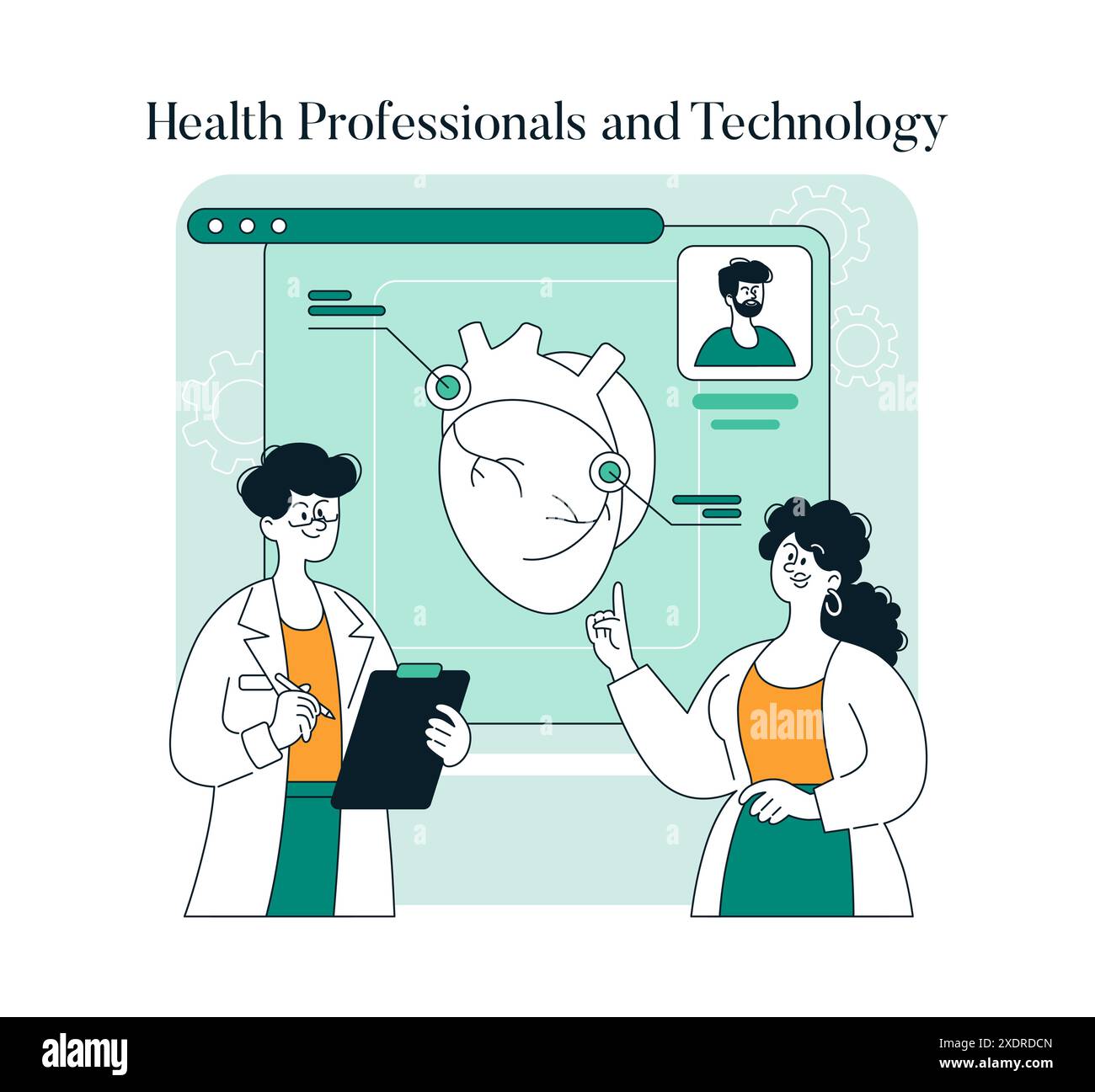 Wellness Monitoring concept. Healthcare providers interact with ...