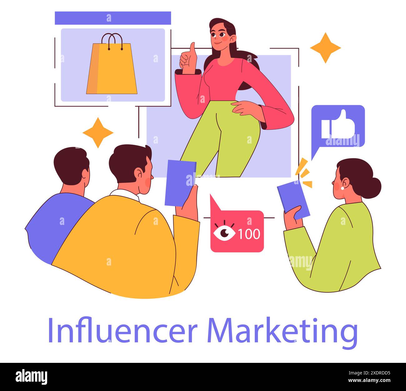 Millennial influencer marketing concept. Social media personality ...