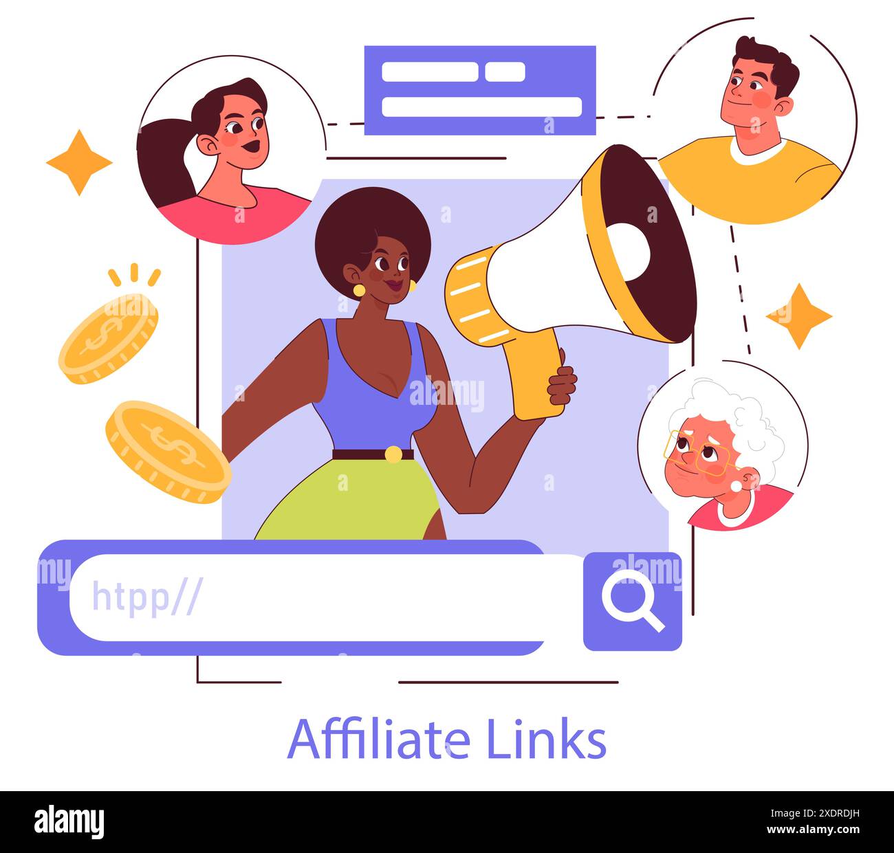Influencer Marketing concept. Dynamic representation of affiliate ...