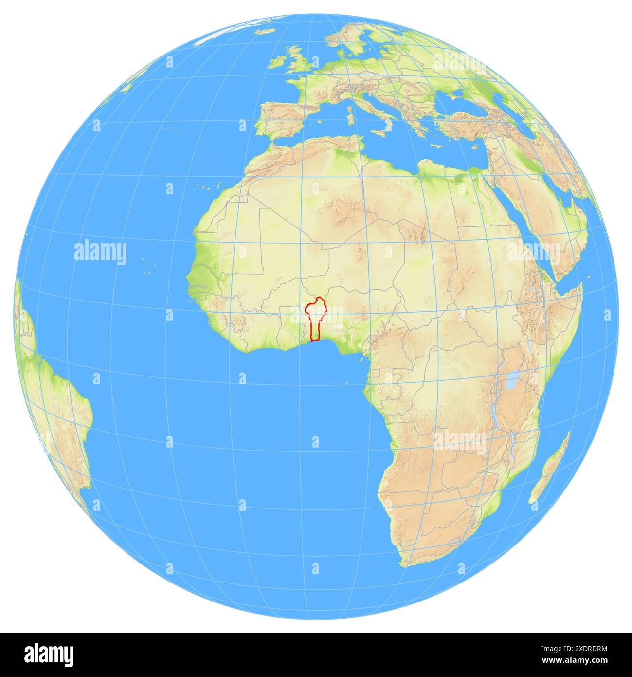 Benin relief map hi-res stock photography and images - Alamy
