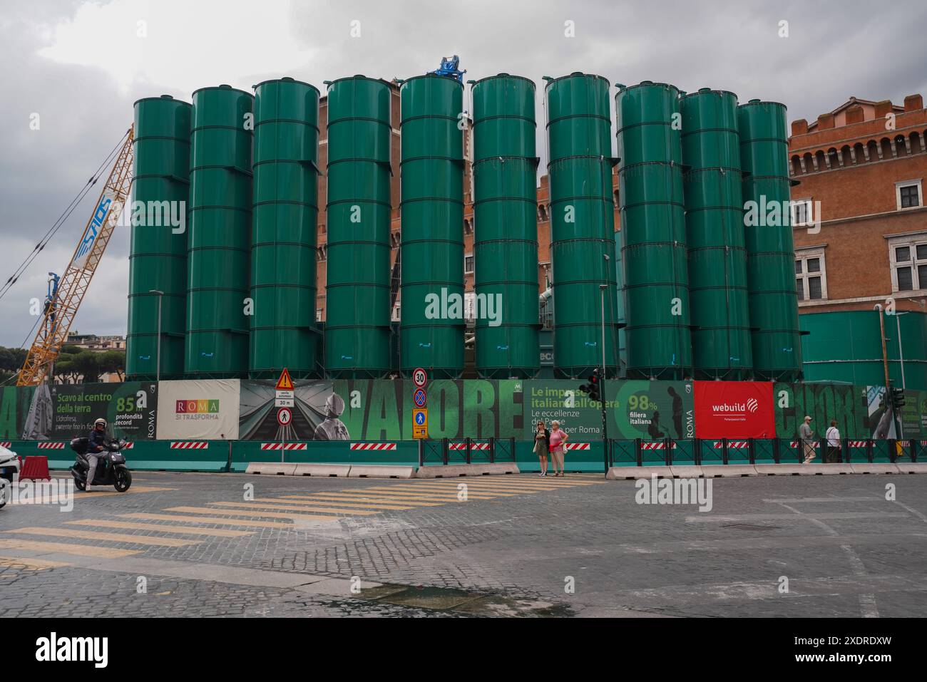Rome, Italy. 24 June.2024. A view of Piazza Venezia with construction ...