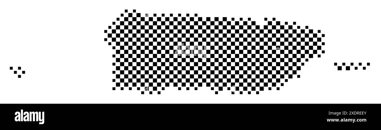 Abstract map of Puerto Rico showing the country with a pattern of black ...