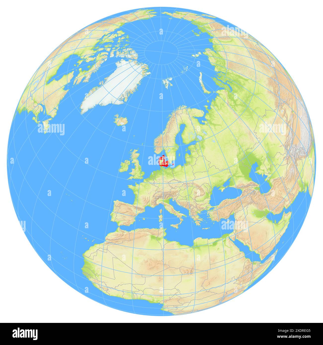 View of the Earth from space showing the location of the country ...