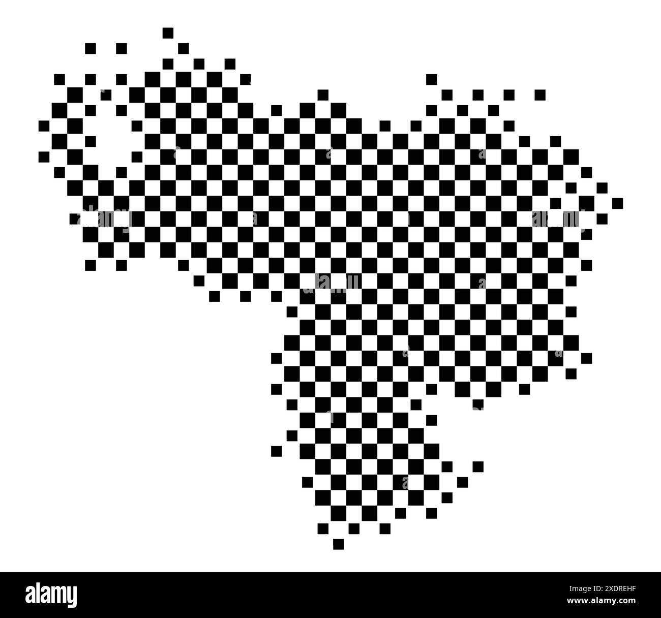 Abstract map of Venezuela showing the country with a pattern of black ...
