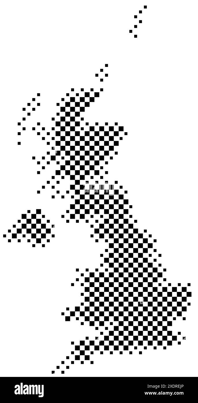 Abstract map of the United Kingdom showing the country with a pattern ...