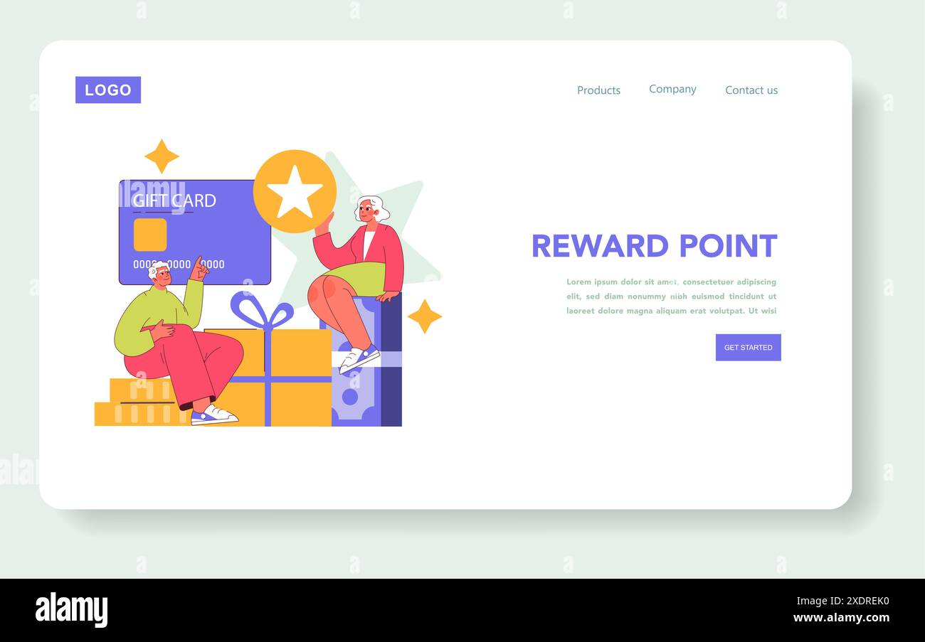 Loyalty Program Concept. Customers earning rewards, with gift cards and ...