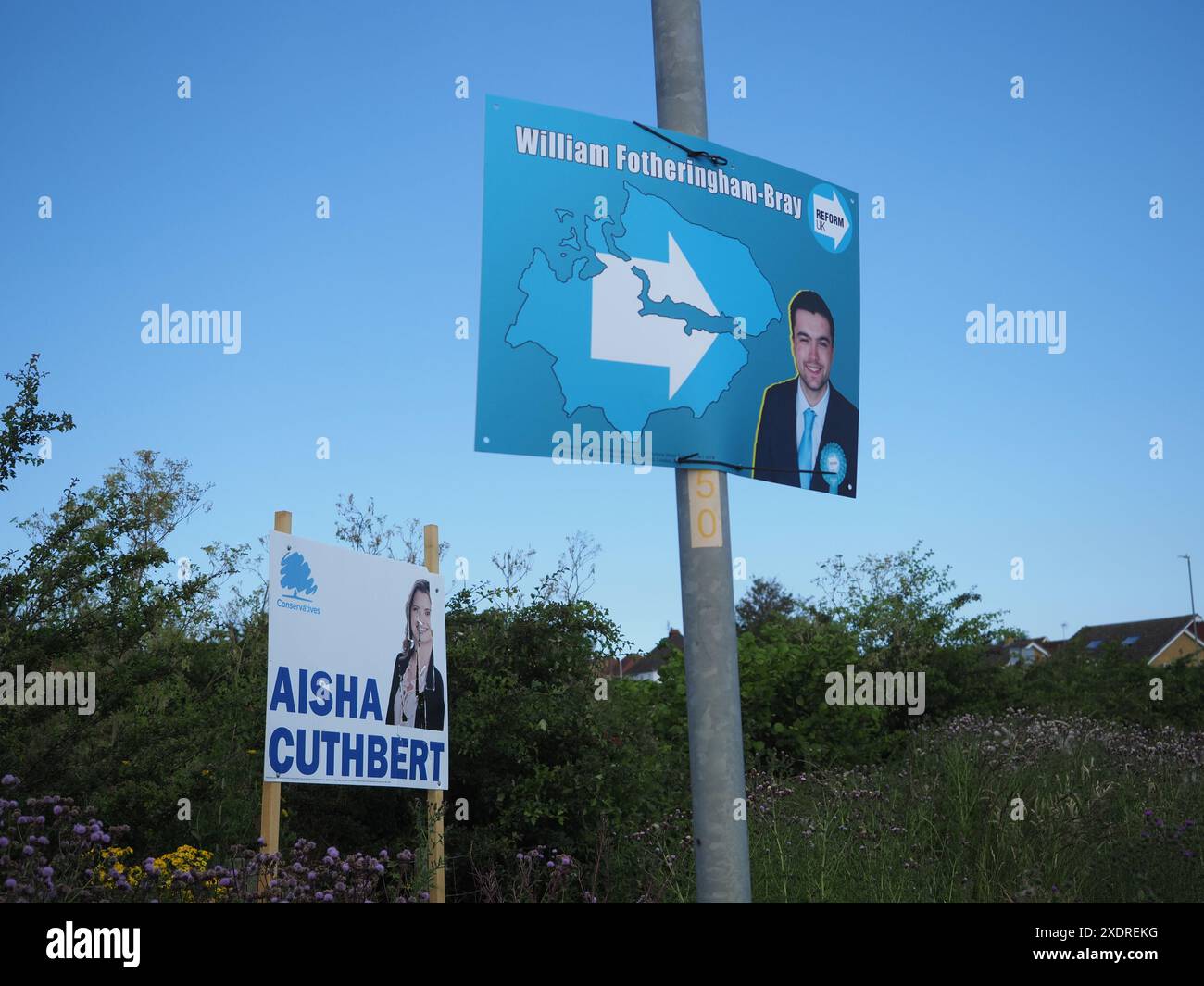 Sheerness, Kent, UK. 24th June, 2024. General election placards seen ...