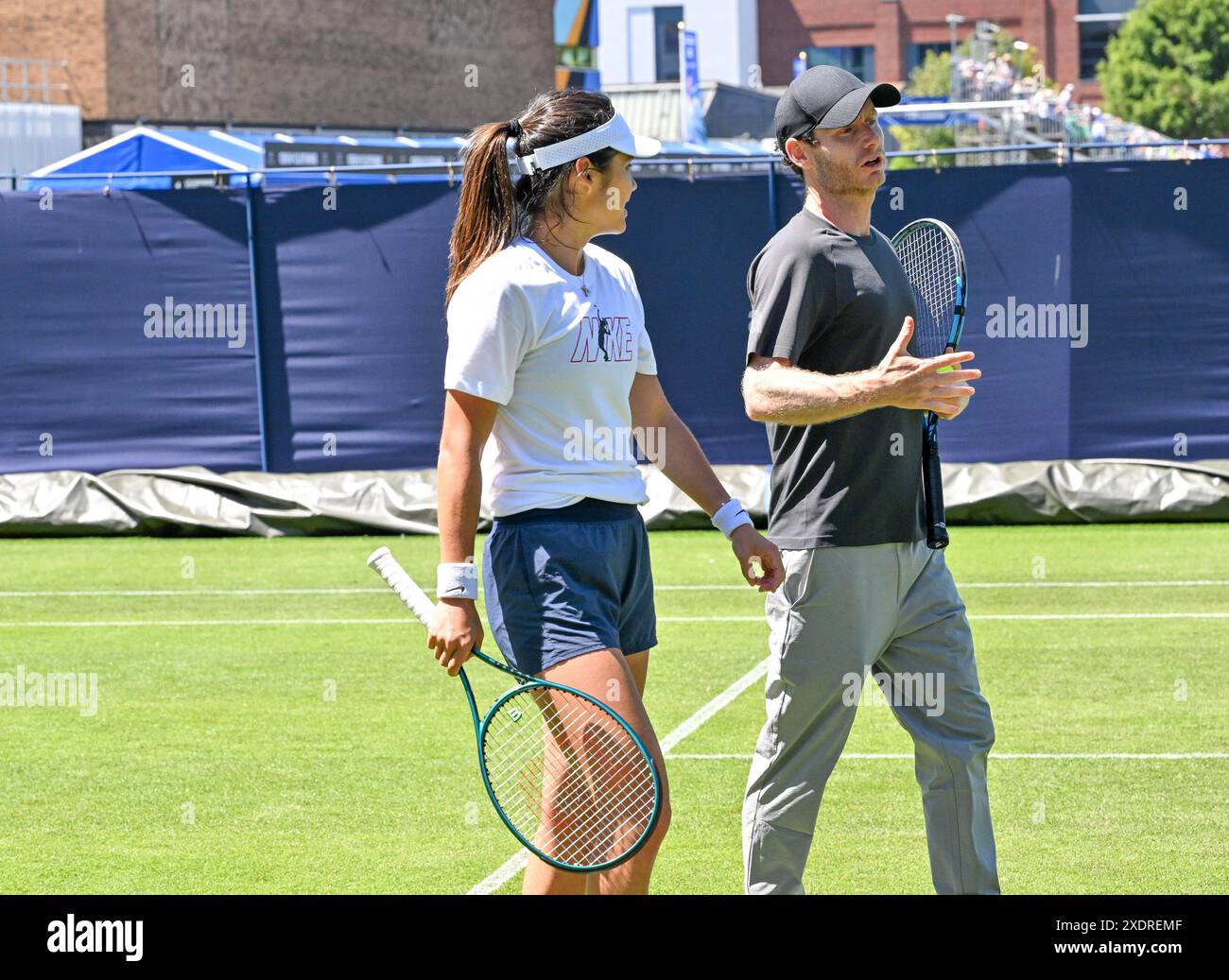 Eastbourne, UK, 24 June 2024. Emma Raducanu during a practice session ...