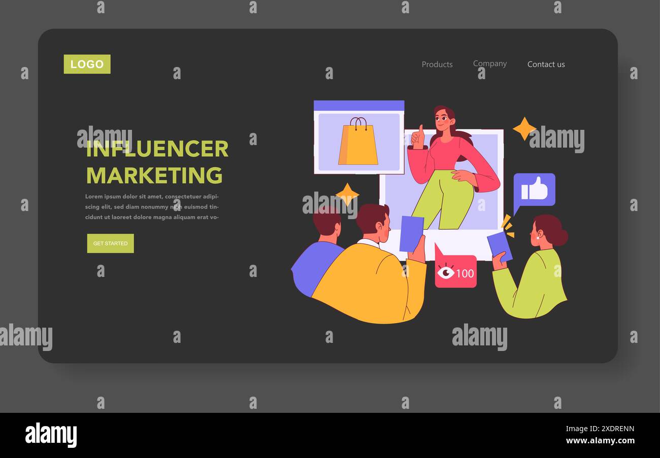 Influencer promotes smartphone social Stock Vector Images - Alamy