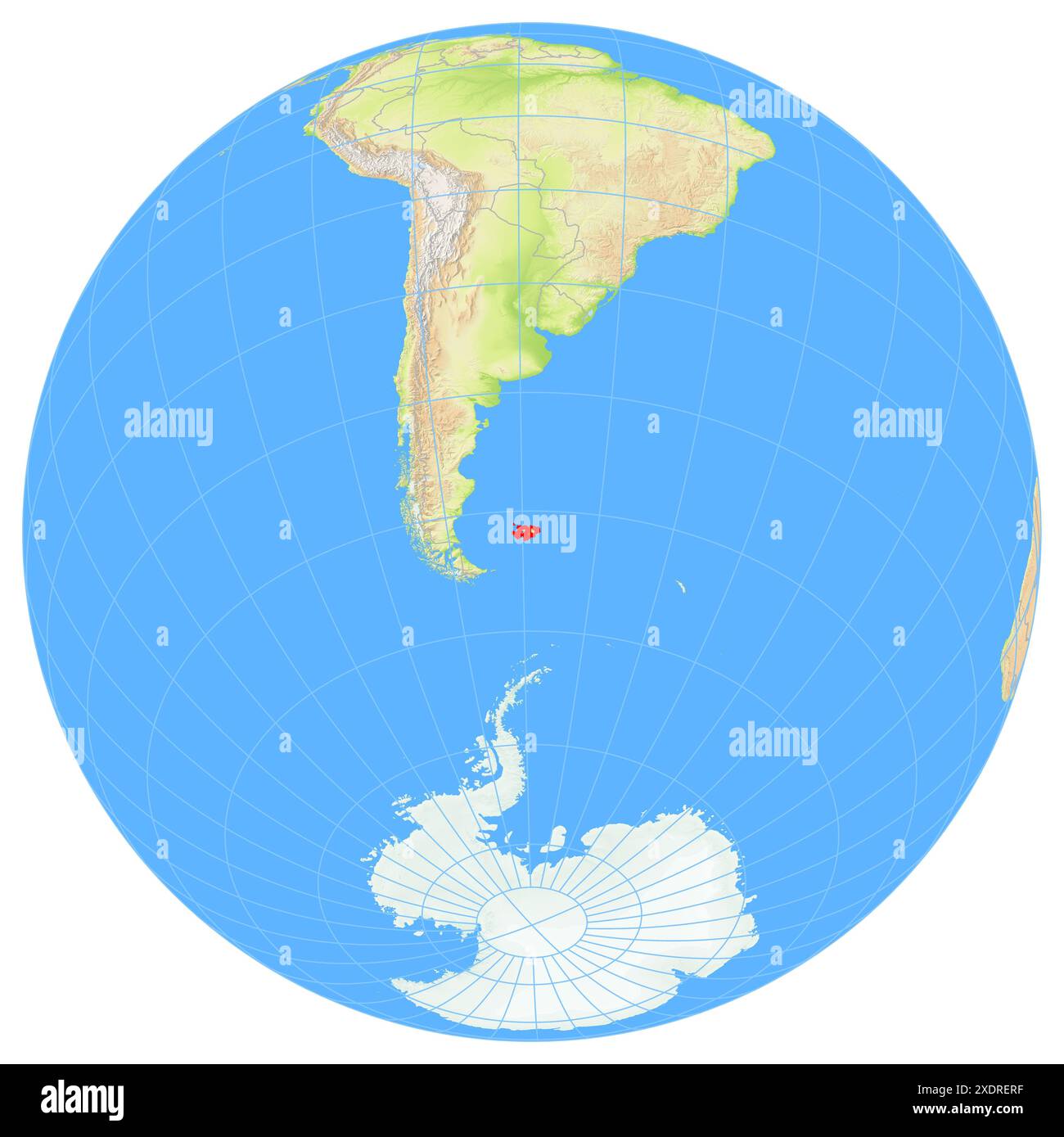View of the Earth from space showing the location of the country ...