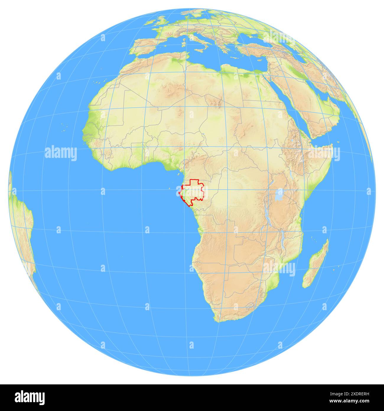Gabon relief map hi-res stock photography and images - Alamy