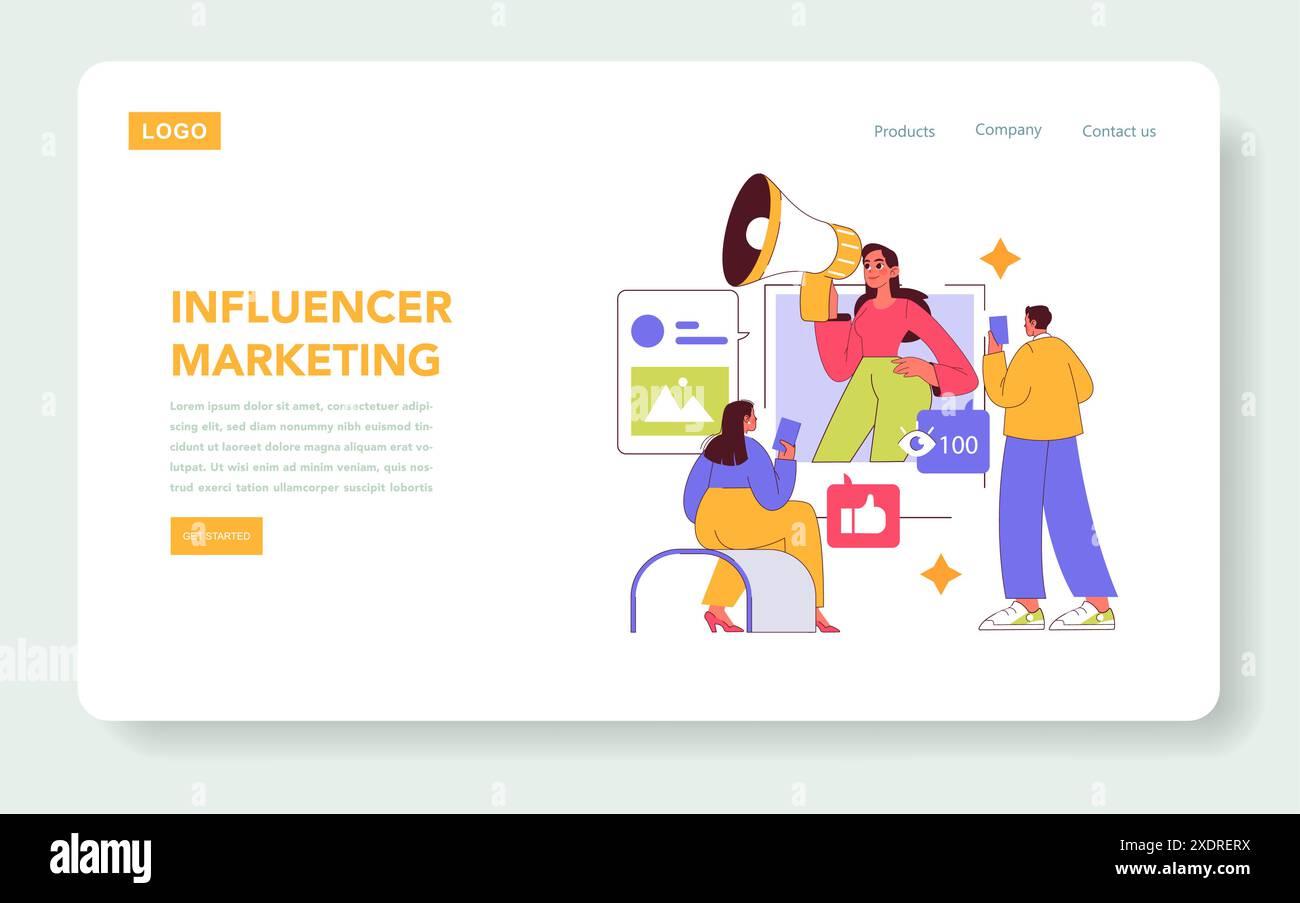 Influencer Marketing concept. Modern digital promotion through social ...