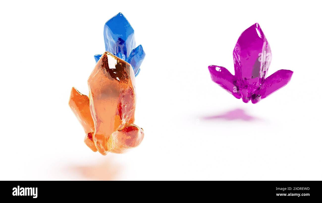 Spectrum Shiny glass crystals 3d render Stock Photo - Alamy