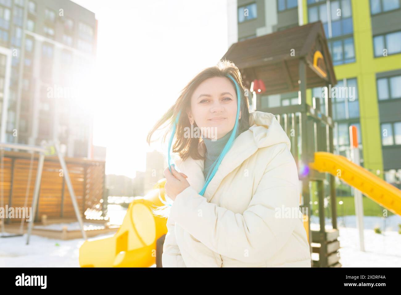 Playground swings climbing structure hi-res stock photography and ...