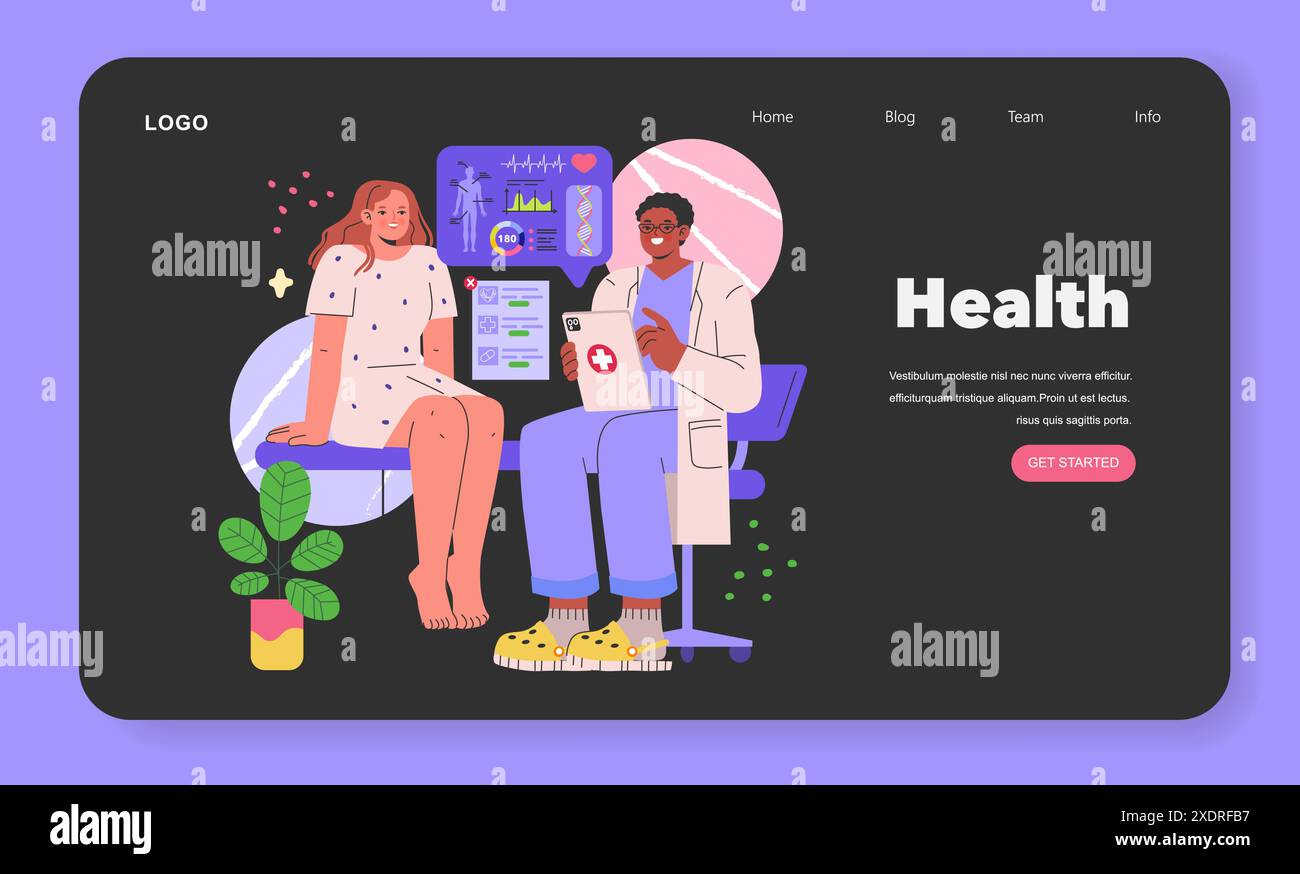 Healthcare consultation concept. A vector illustration of a patient ...