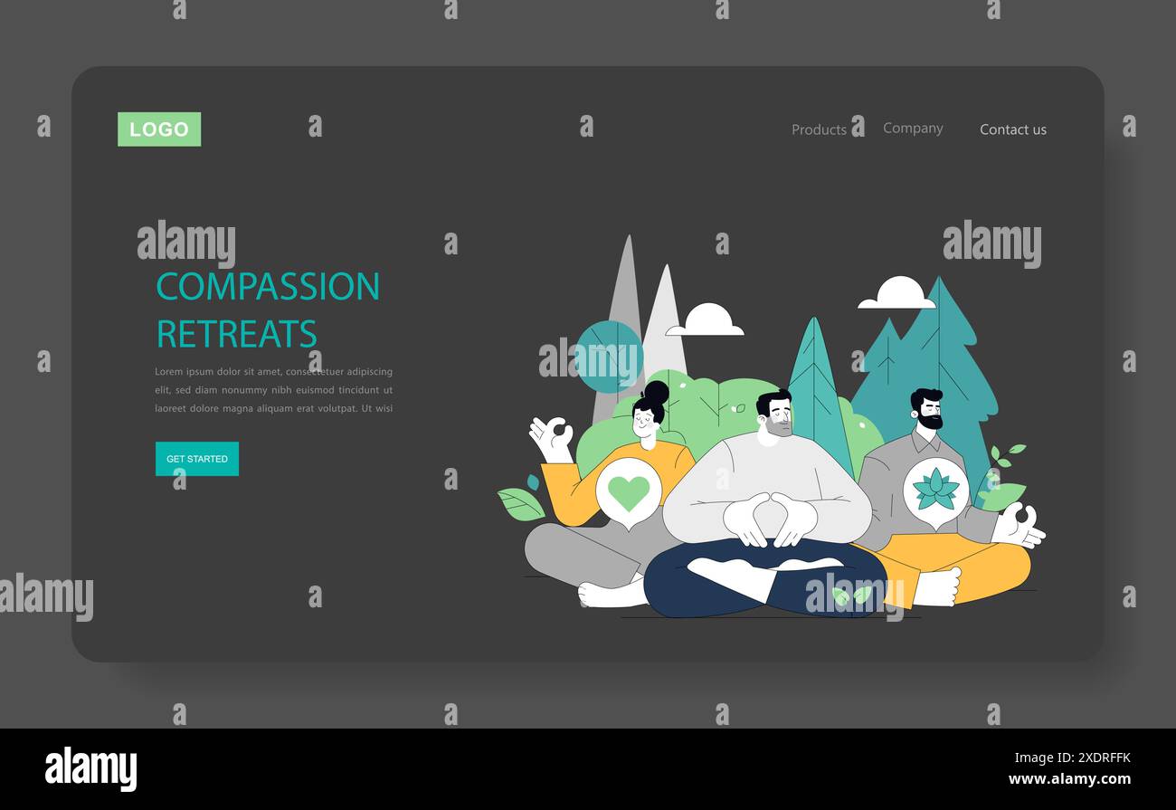 Compassion Focused Therapy concept. Individuals practicing mindfulness ...