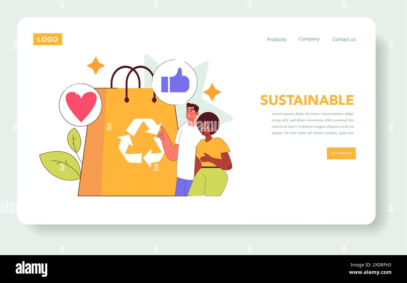 Social Responsibility concept. Consumers with eco-friendly bag ...
