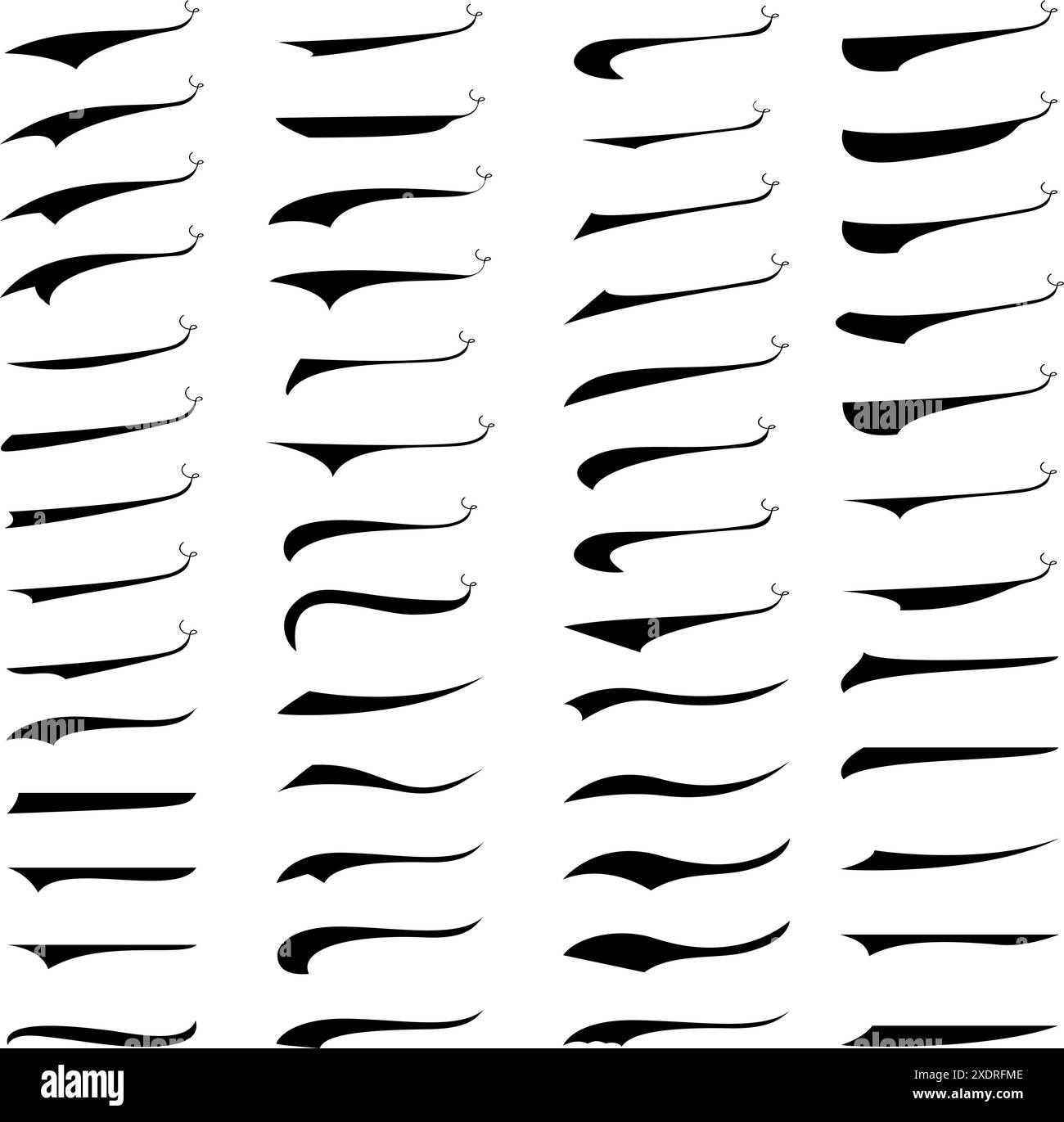 BIG Set of calligraphic elements for decor inscriptions in retro style ...