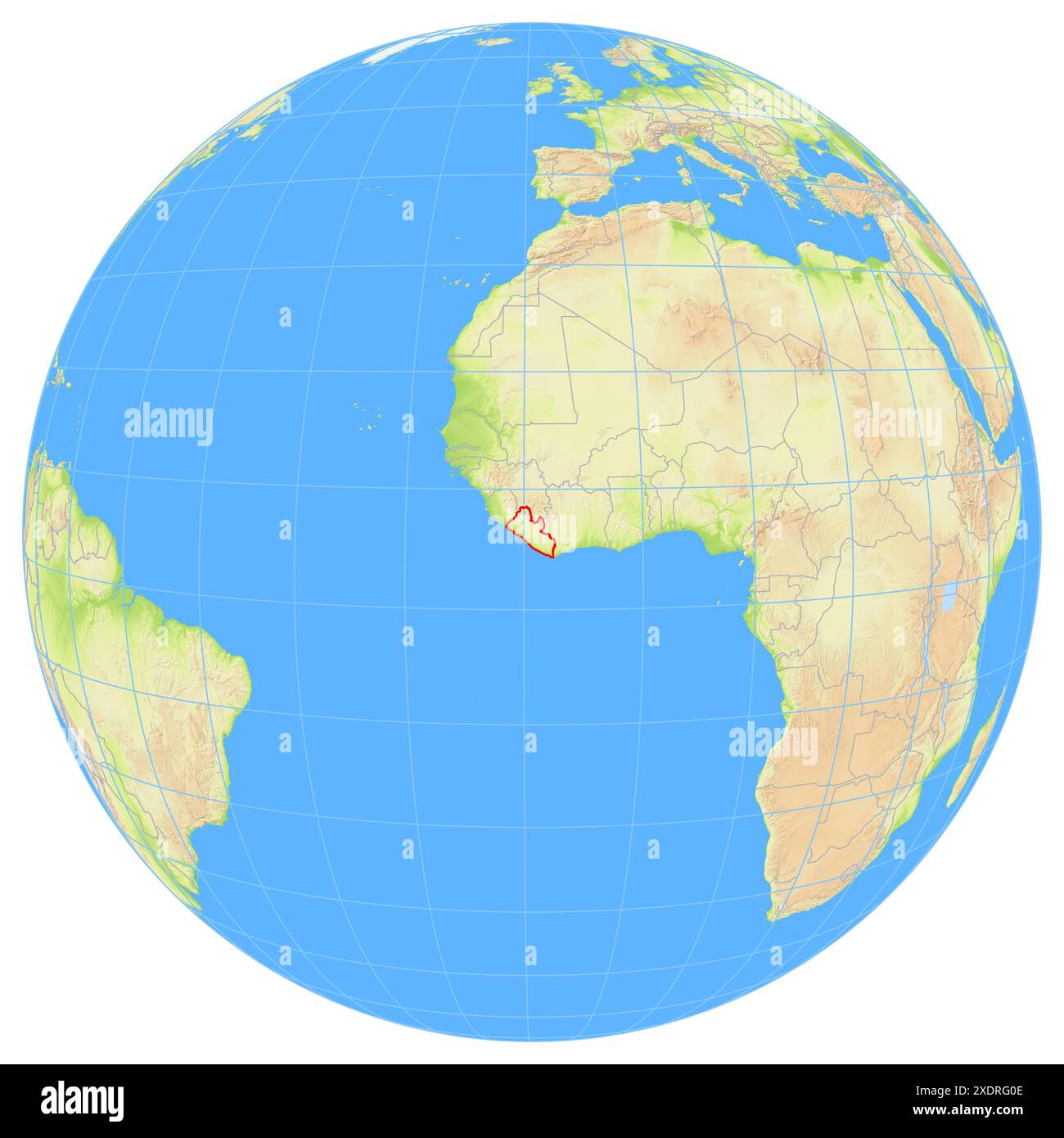 Map liberia in red Cut Out Stock Images & Pictures - Alamy