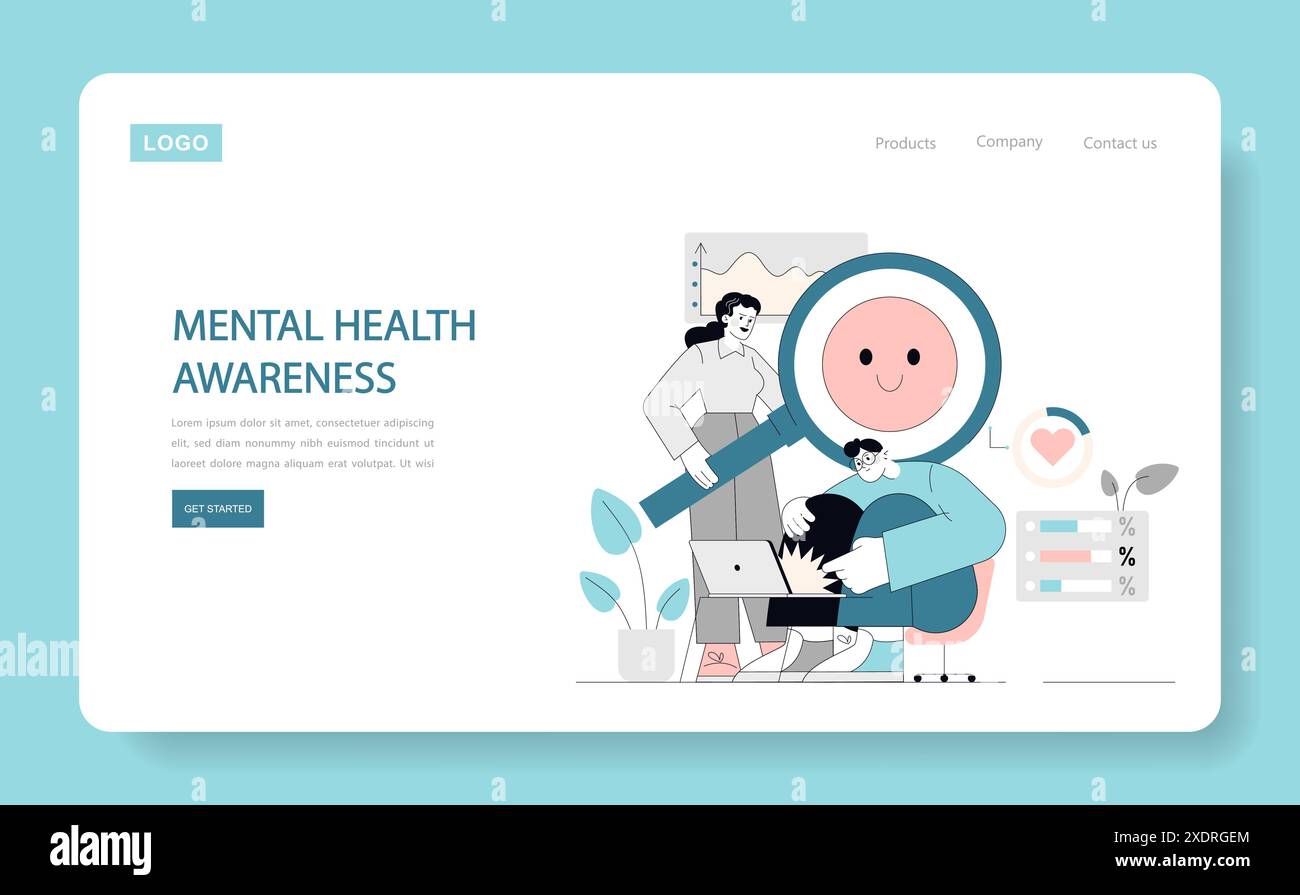 Mental Health Awareness concept. Supportive character comforting a ...