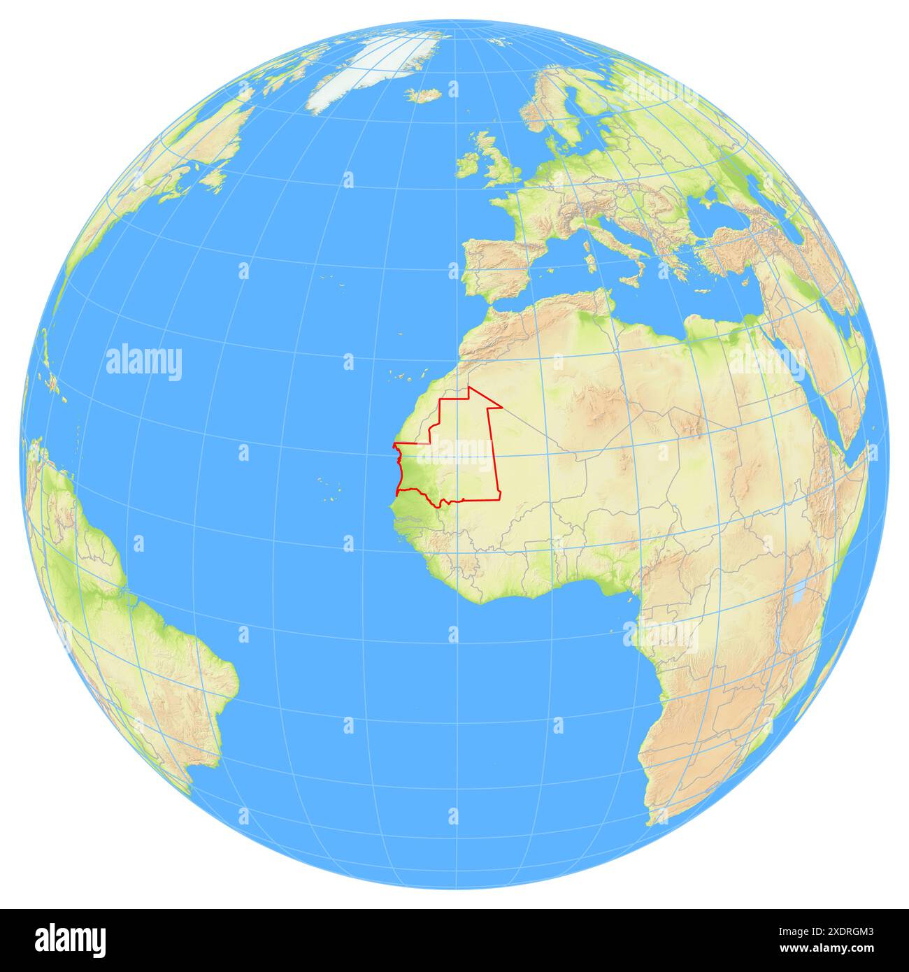 Mauritania country map hi-res stock photography and images - Alamy