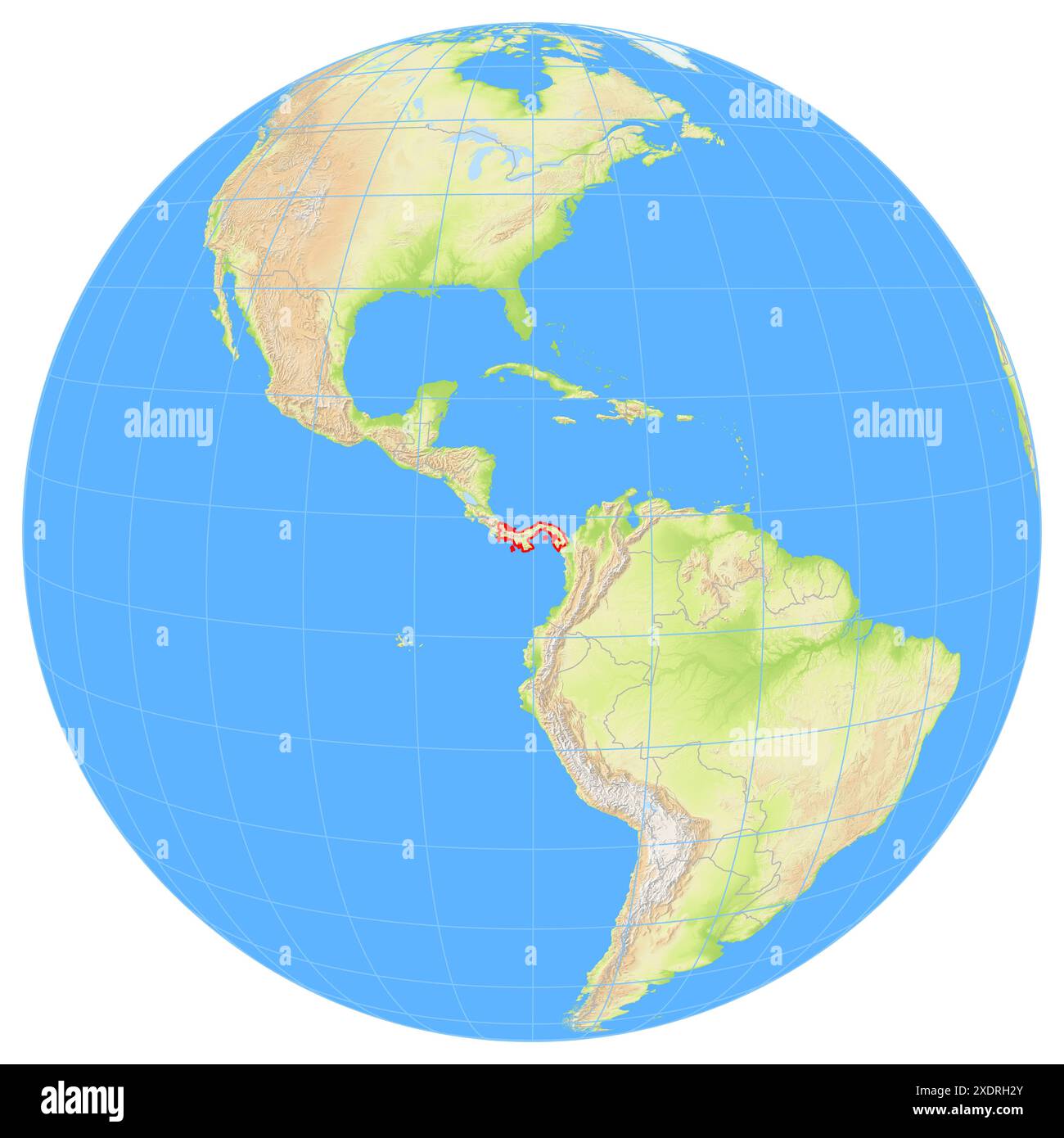 Panama globe location map Cut Out Stock Images & Pictures - Alamy