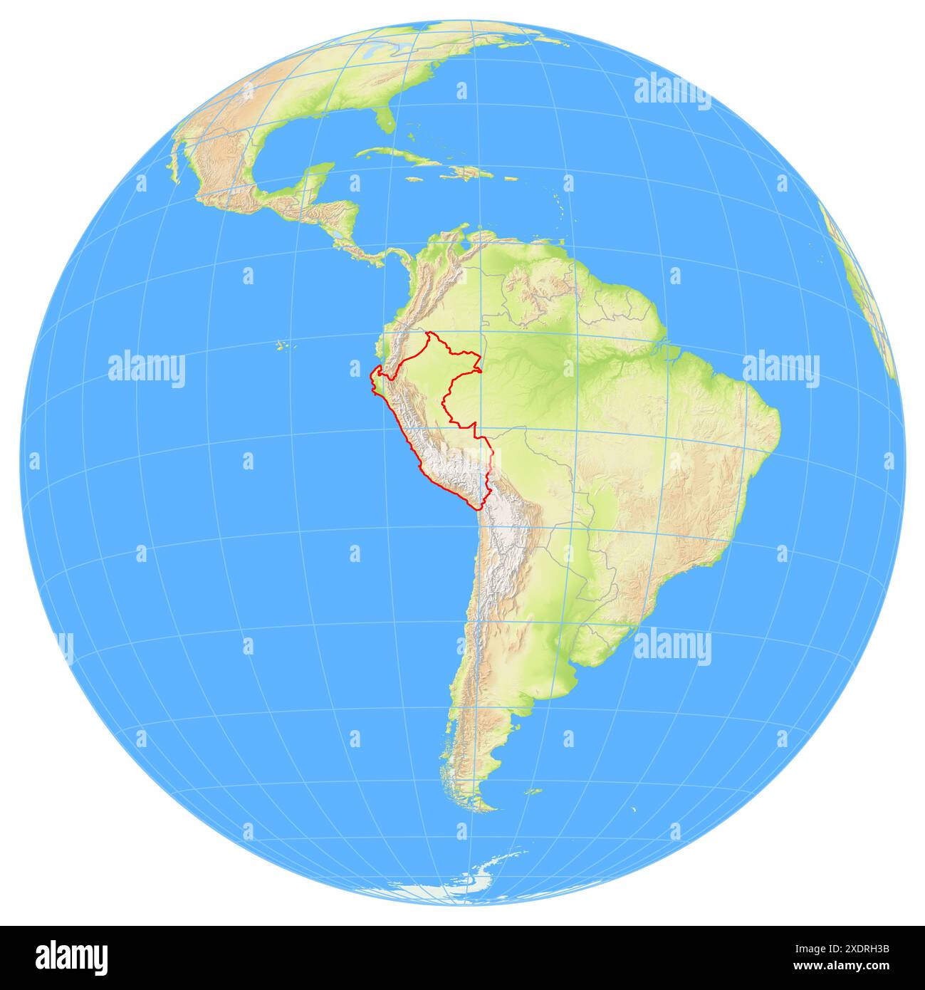 Peru relief map Cut Out Stock Images & Pictures - Alamy