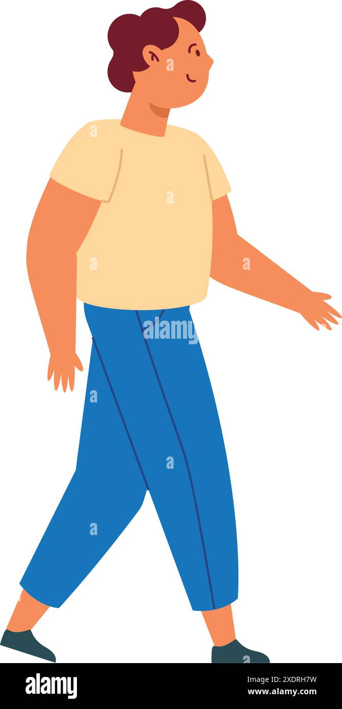 pedestrian walking man cartoon isolated Stock Vector Image & Art - Alamy