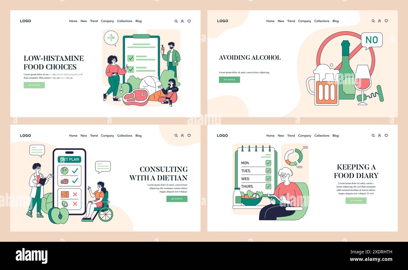 Low Histamine Diet set. Managing dietary choices and alcohol avoidance ...