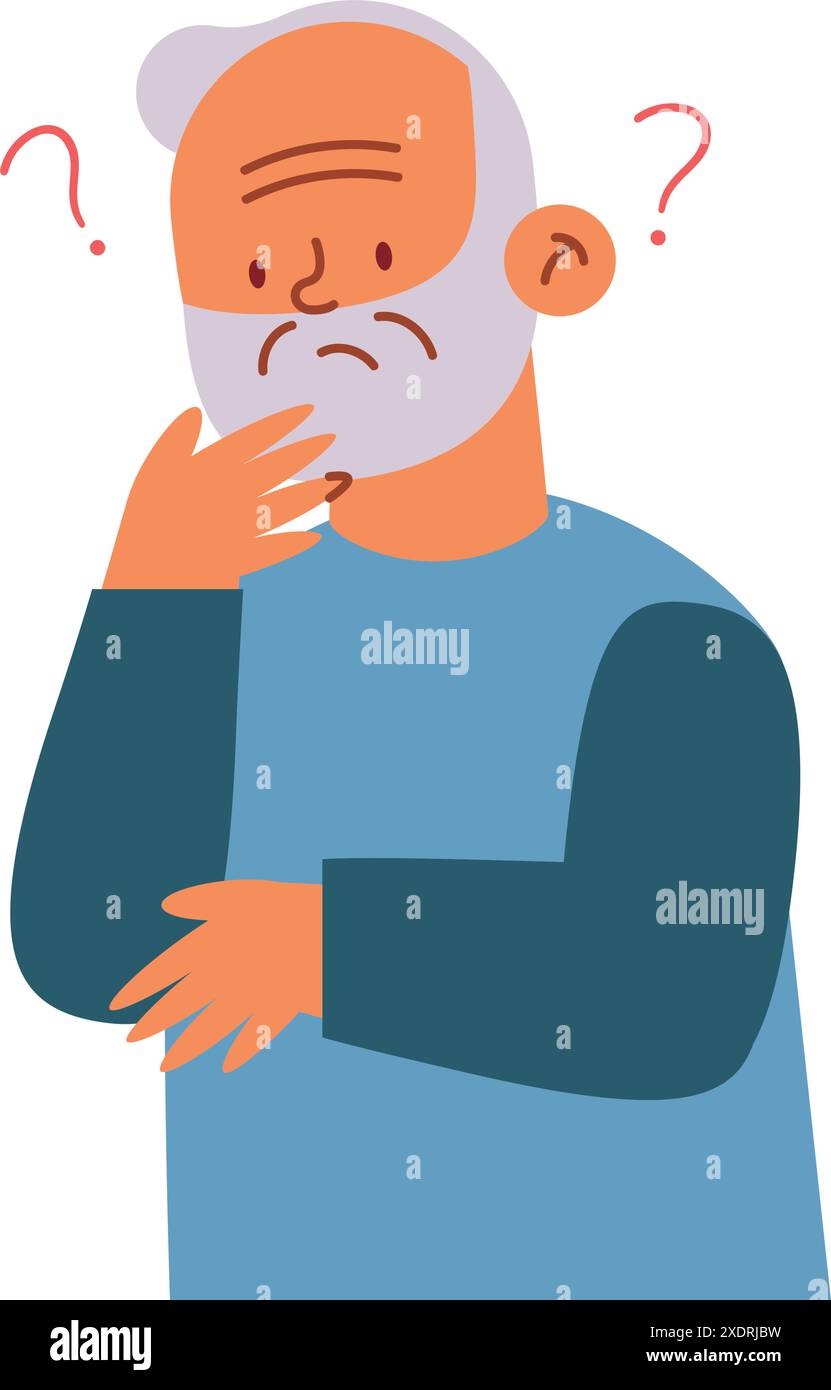 old man confused holding head isolated Stock Vector Image & Art - Alamy