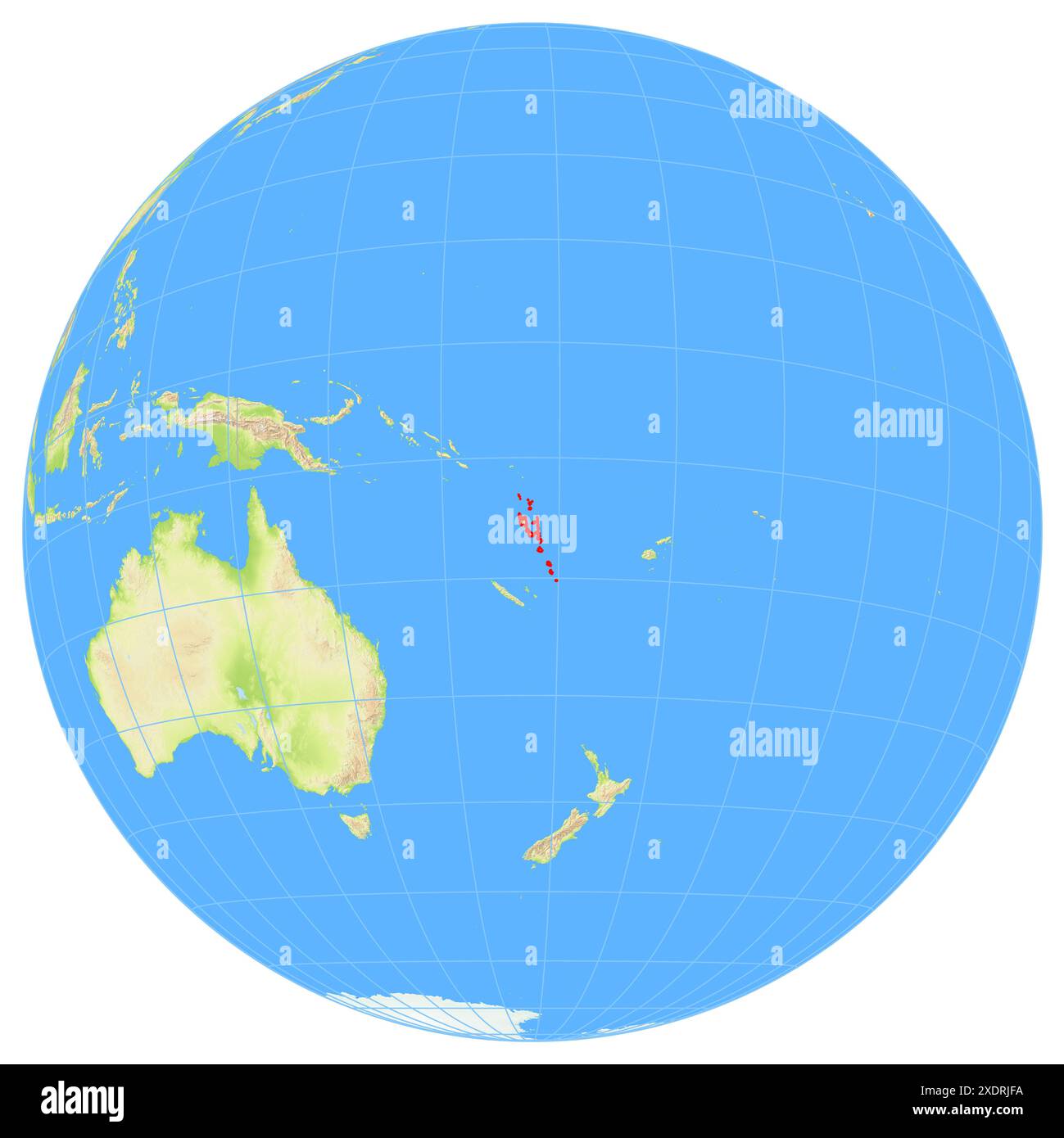 View of the Earth from space showing the location of the country ...