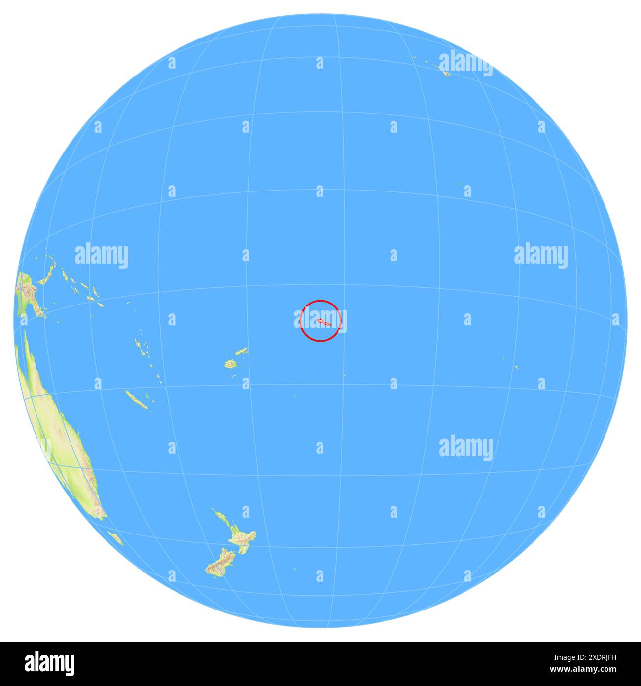 View of the Earth from space showing the location of the country Samoa ...