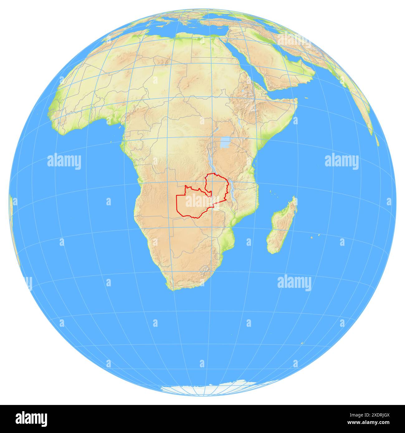 Zambia topographic map Cut Out Stock Images & Pictures - Alamy