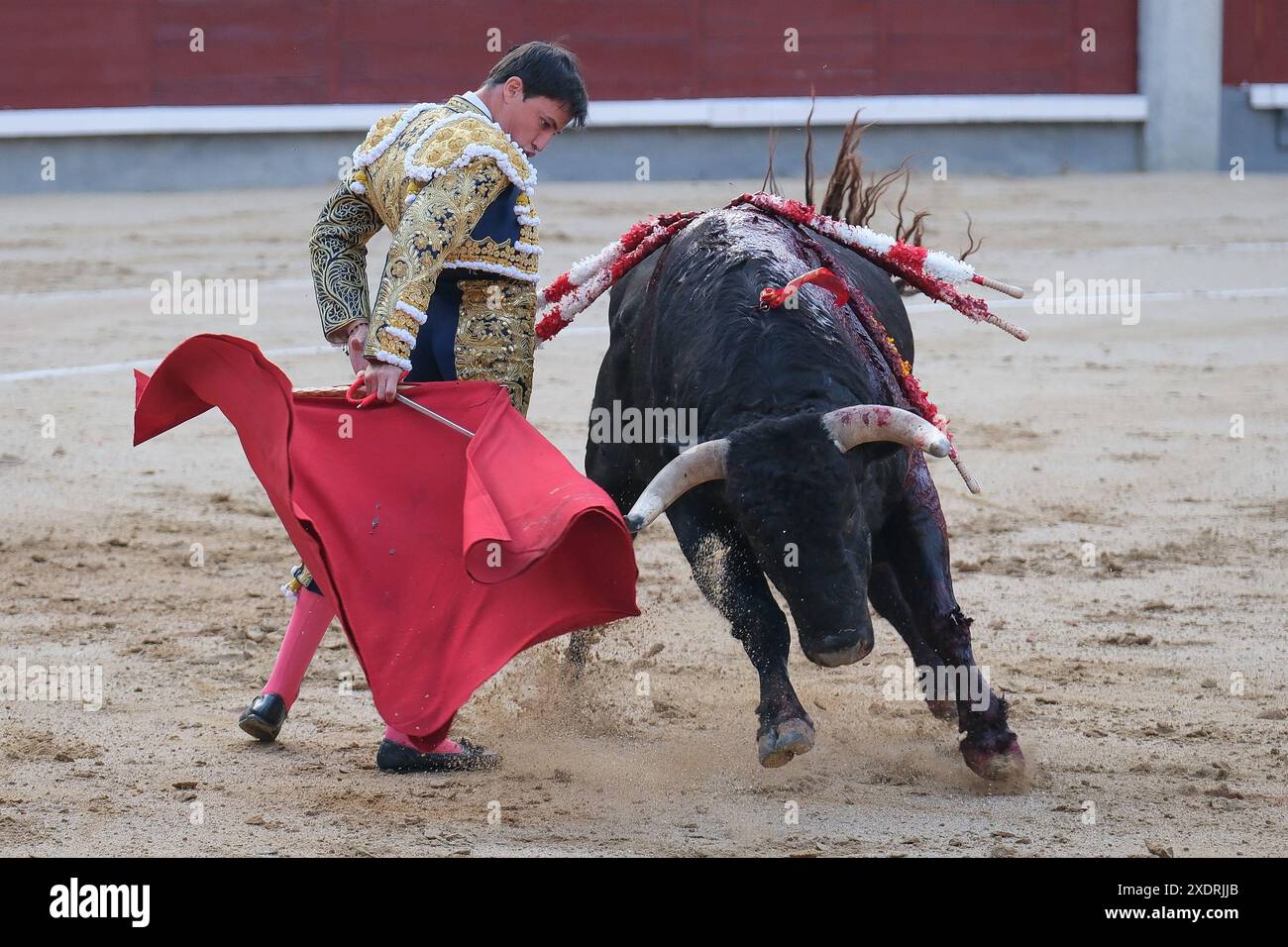 the bullfighter José Espada during the bullfight of Corrida de Toros in ...