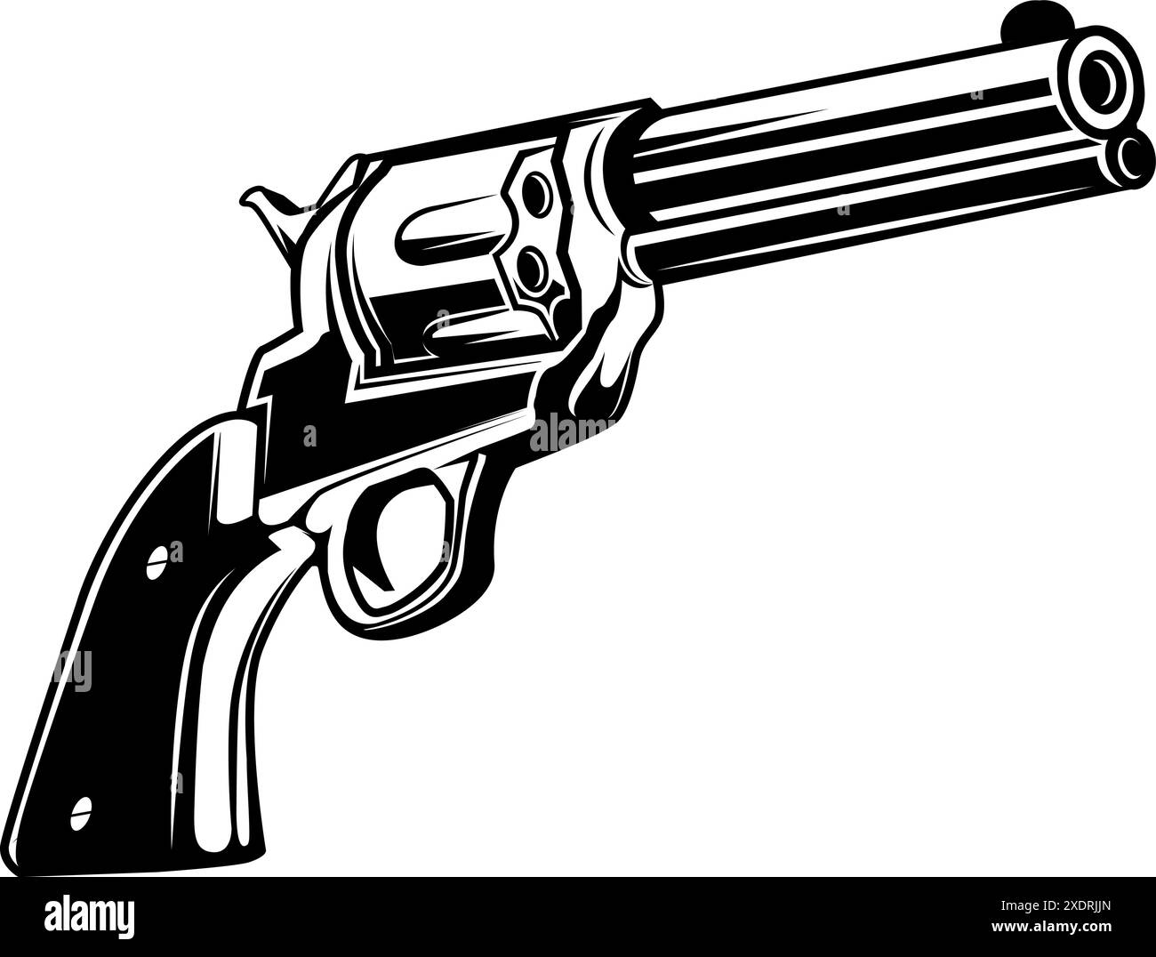 Illustration of cowboy revolver isolated on white background Stock ...