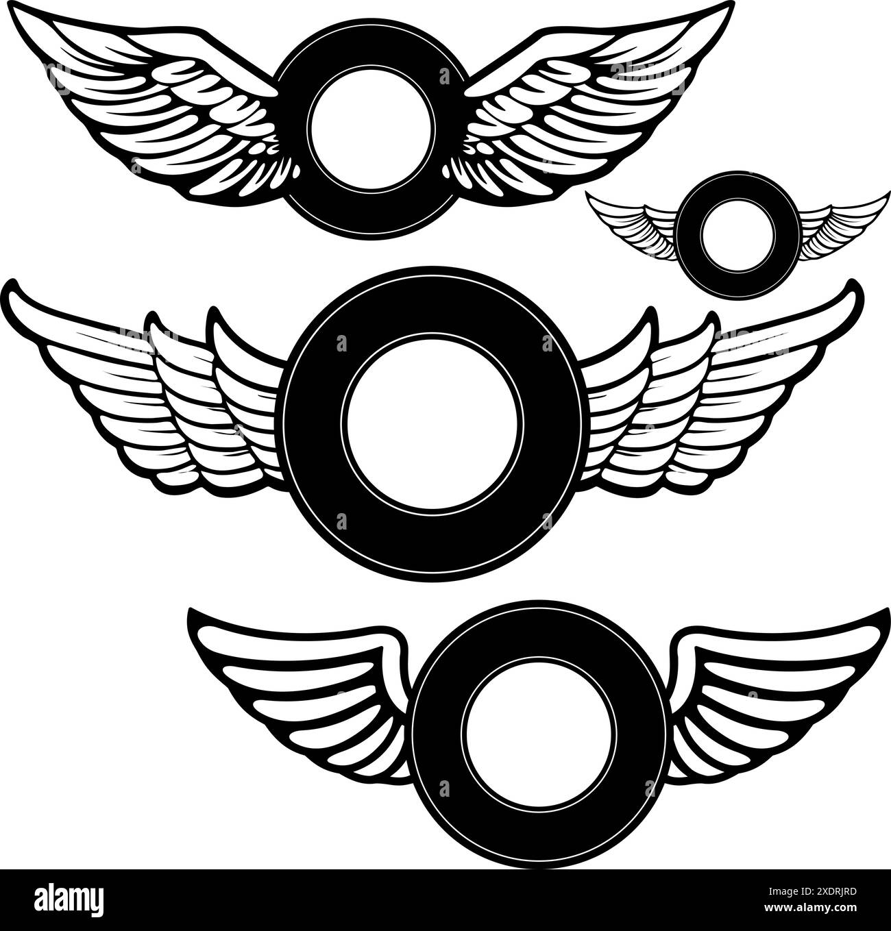 Wings logo winged emblems hi-res stock photography and images - Alamy