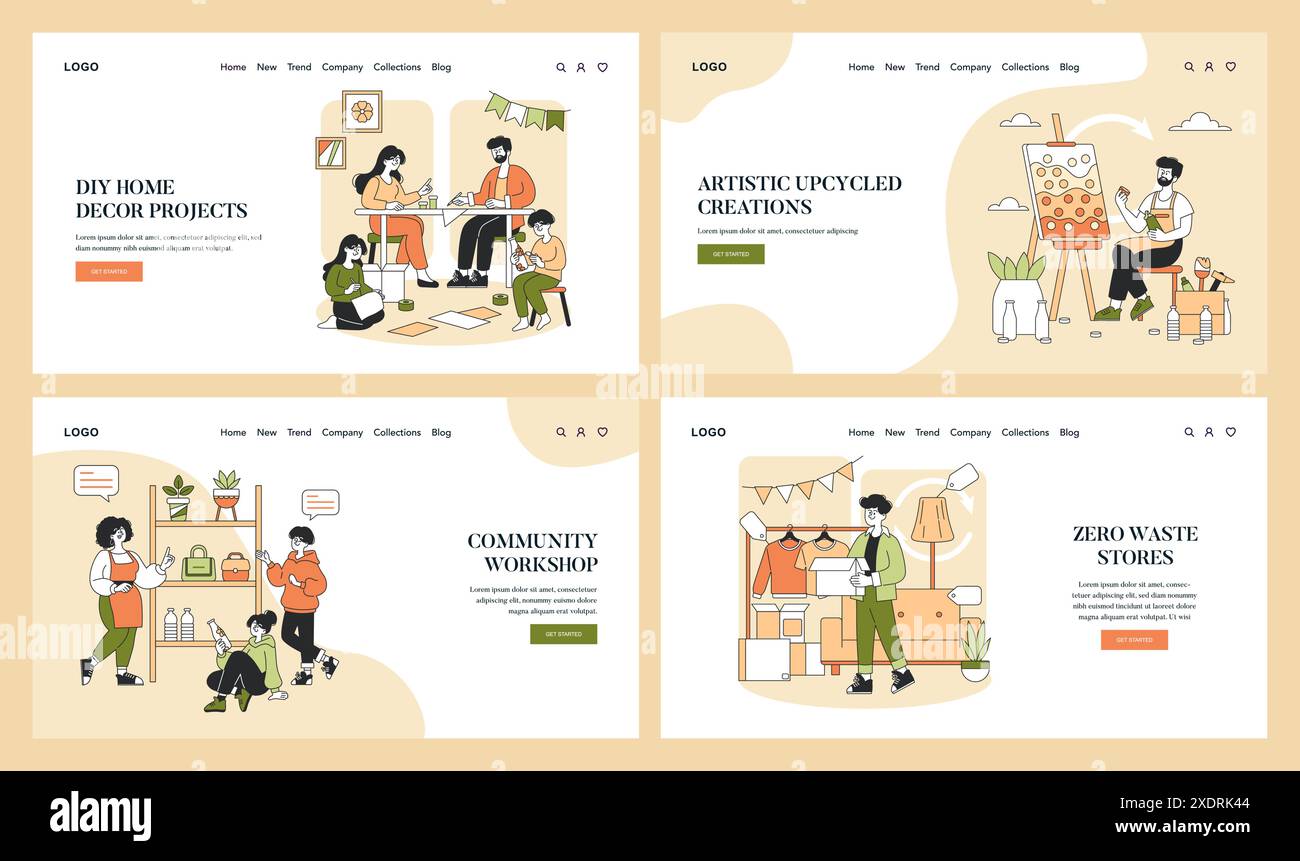 Upcycled Handmade set. Creative workshops and eco-friendly shopping. Sustainable living ...