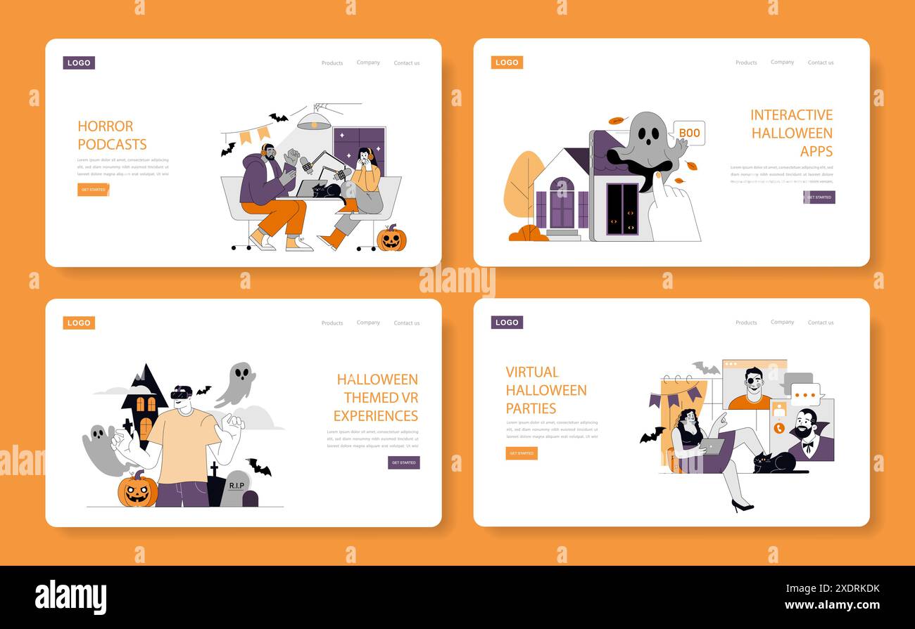Halloween set showcasing modern celebrations with technology. Pumpkin ...