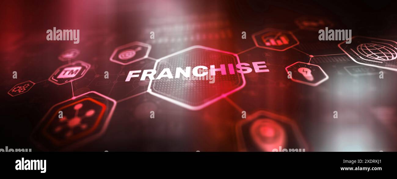 Franchise marketing system. Modern technology business. Franchise ...