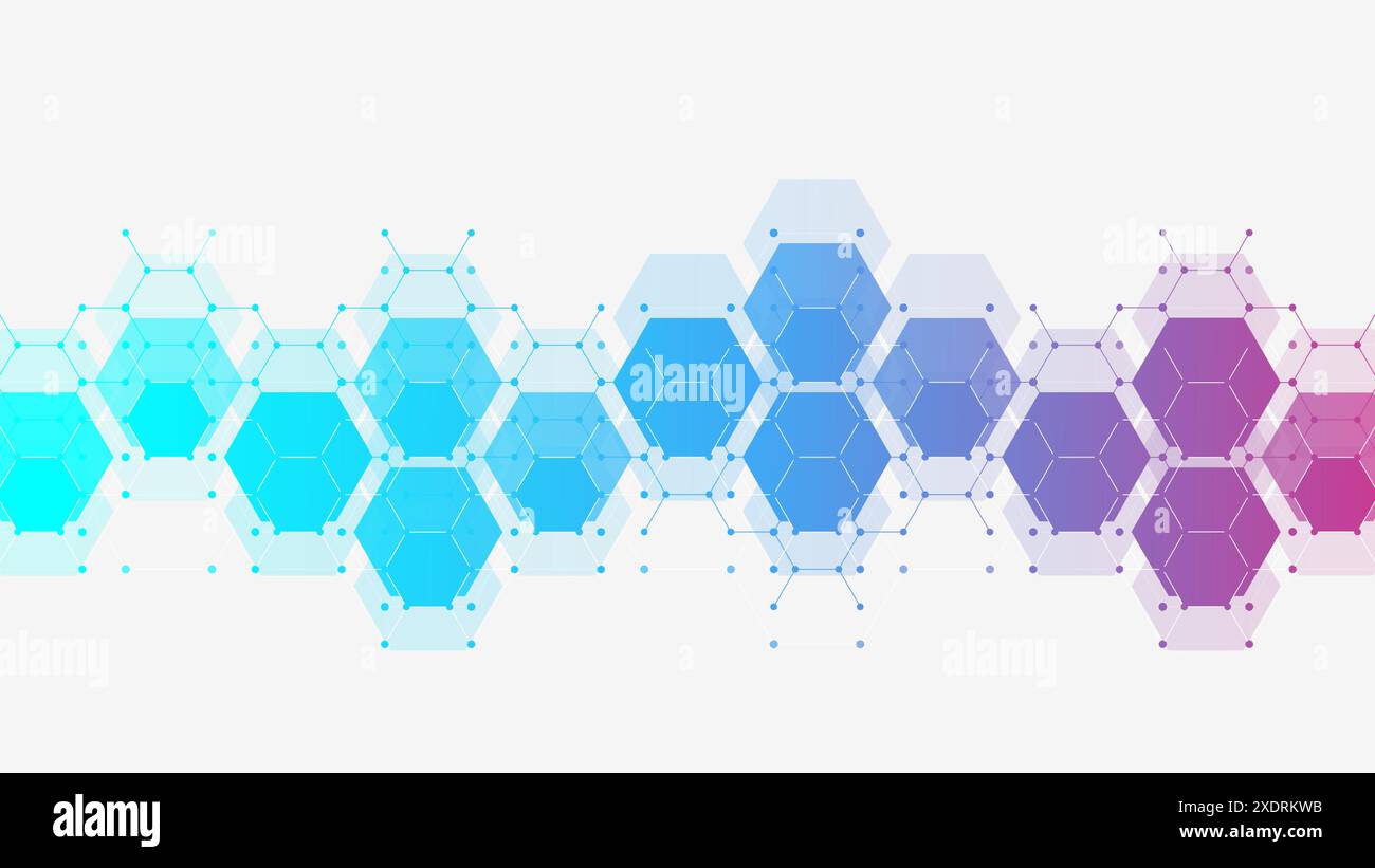 Modern health care abstract background with lines, dots and hexagons ...
