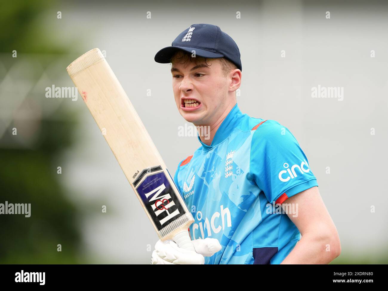 England's Rocky Flintoff batting during the warm-up match at the ...