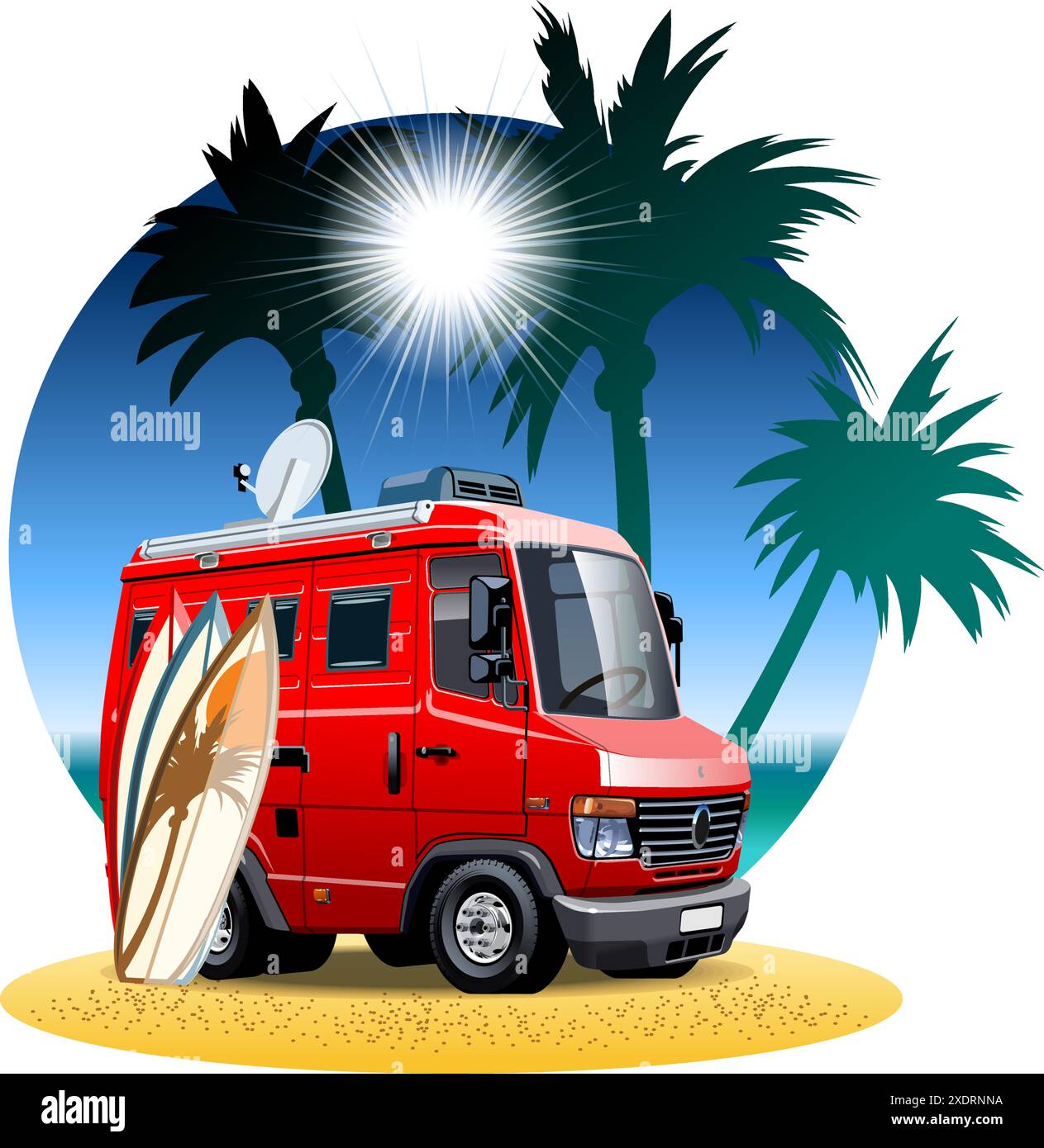 Happy tourist camper van Stock Vector Images - Alamy