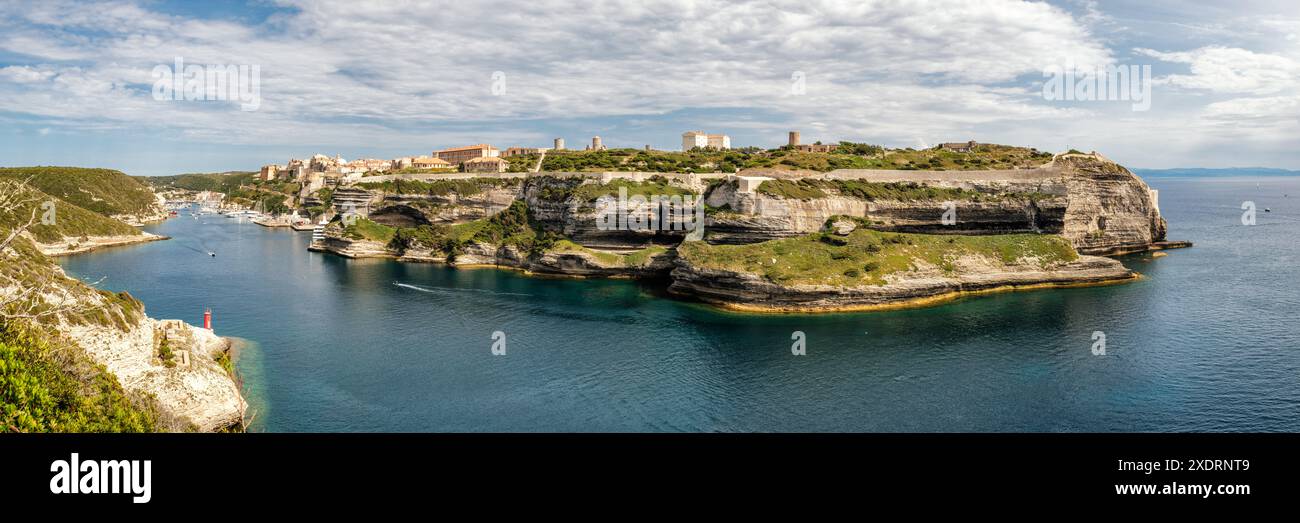Bonifacio, Corsica, France - 27th May 2024: Panoramic view of the ...