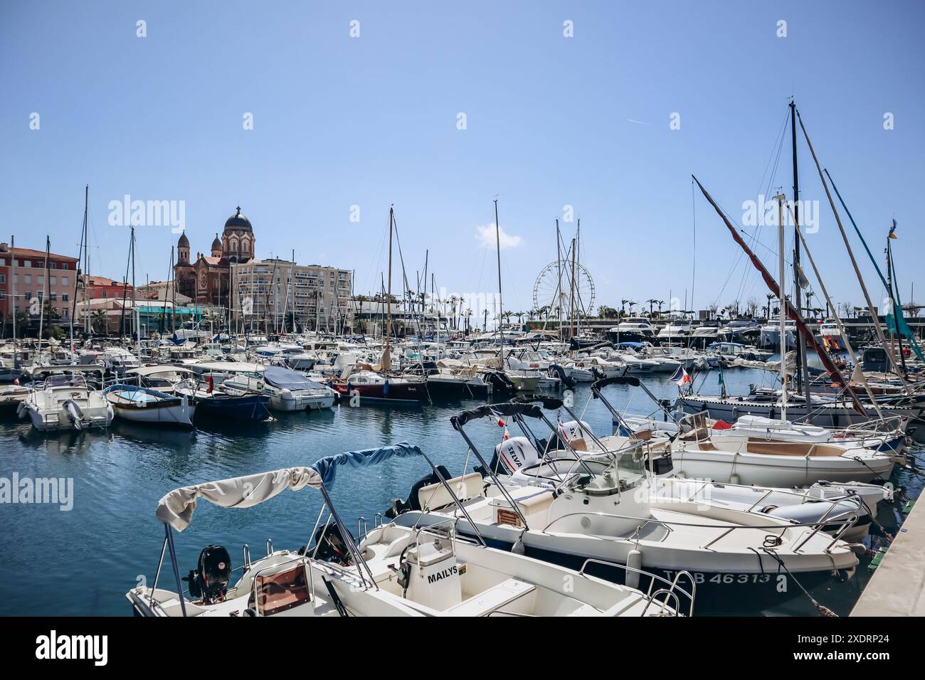 Saint-Raphael, France - April 20, 2024: Embankment in Saint-Raphael on ...