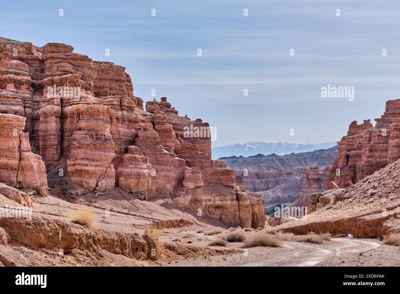 Pathway along valley of Castles Gorge in Charyn Canyon National Nature ...