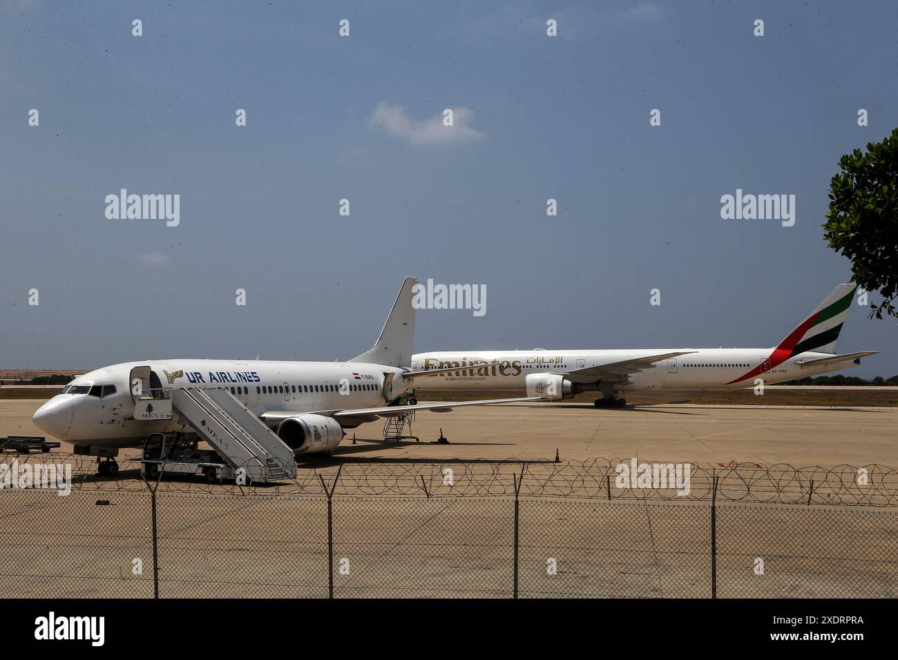 June 24, 2024, Beirut, Beirut, Lebanon: Foreign airliners are seen at ...