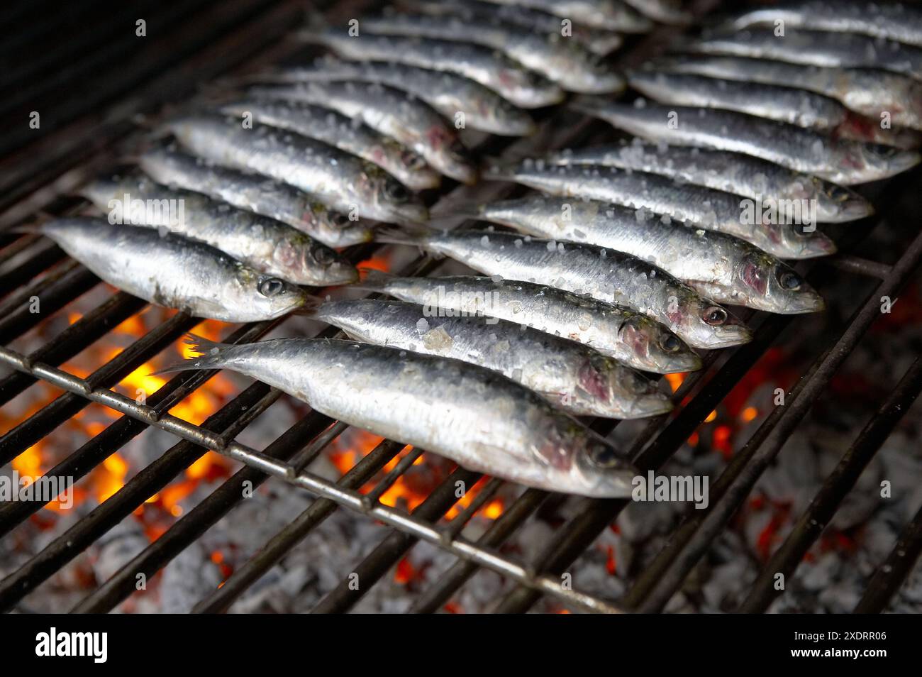 Grilled sardines, blue fish Stock Photo - Alamy