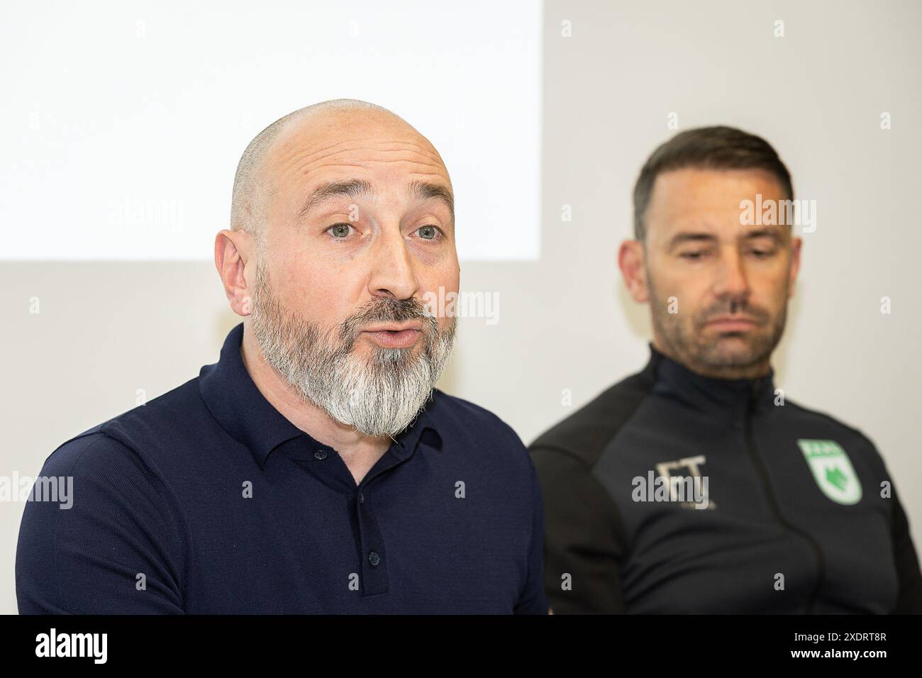 La Louviere, Belgium. 24th June, 2024. RAAL CEO Toni Turi and RAAL head ...